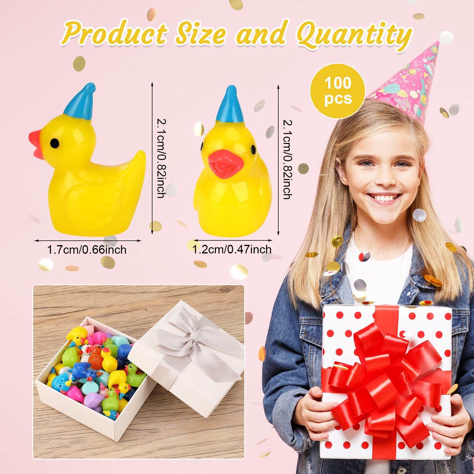 Snapklik.com : 100 Pack Mini Resin Ducks, Multicolor Mini Ducks Wearing ...