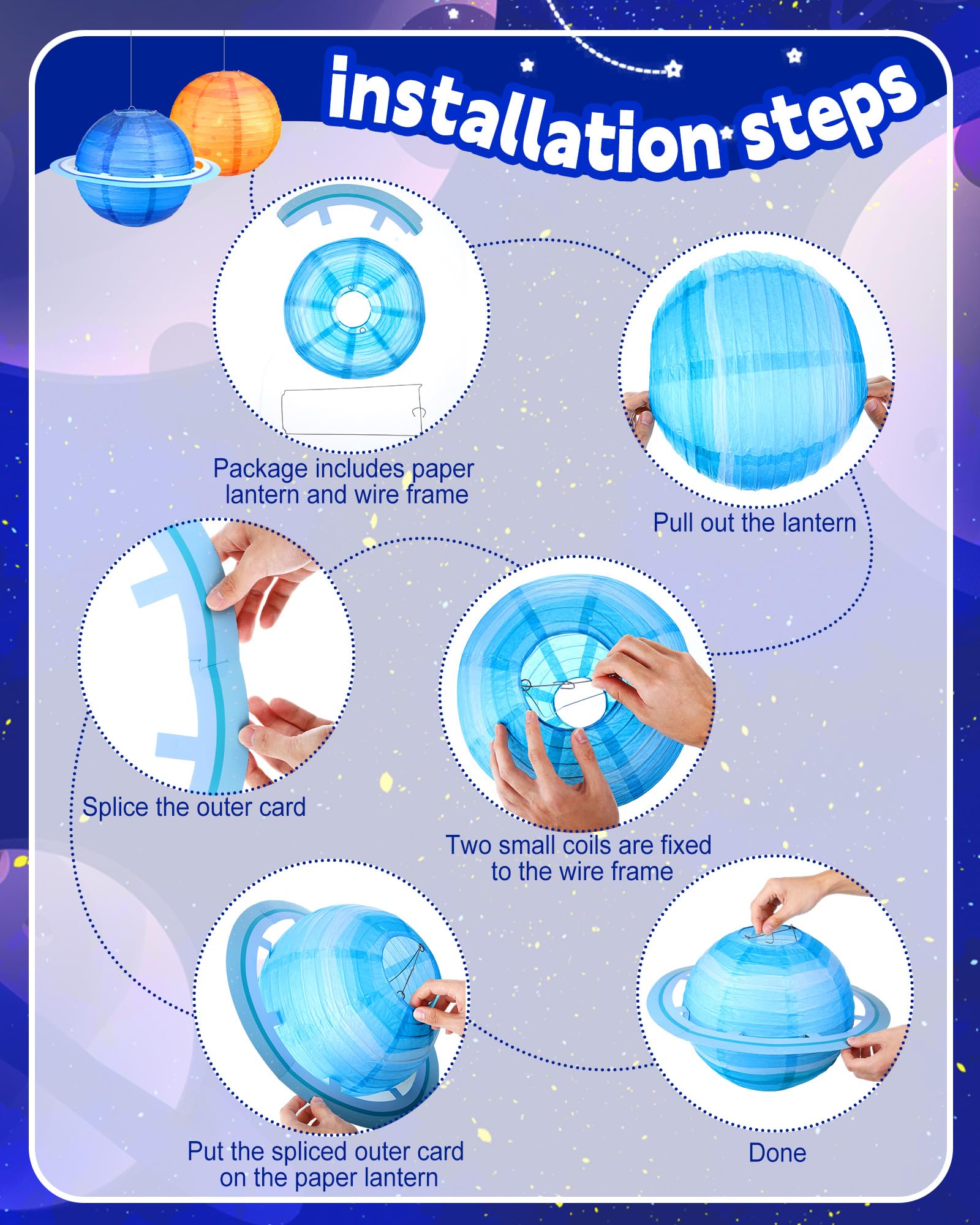 Snapklik.com : 24 Pcs 12 Inch Planet Paper Lanterns Outer Space Party ...