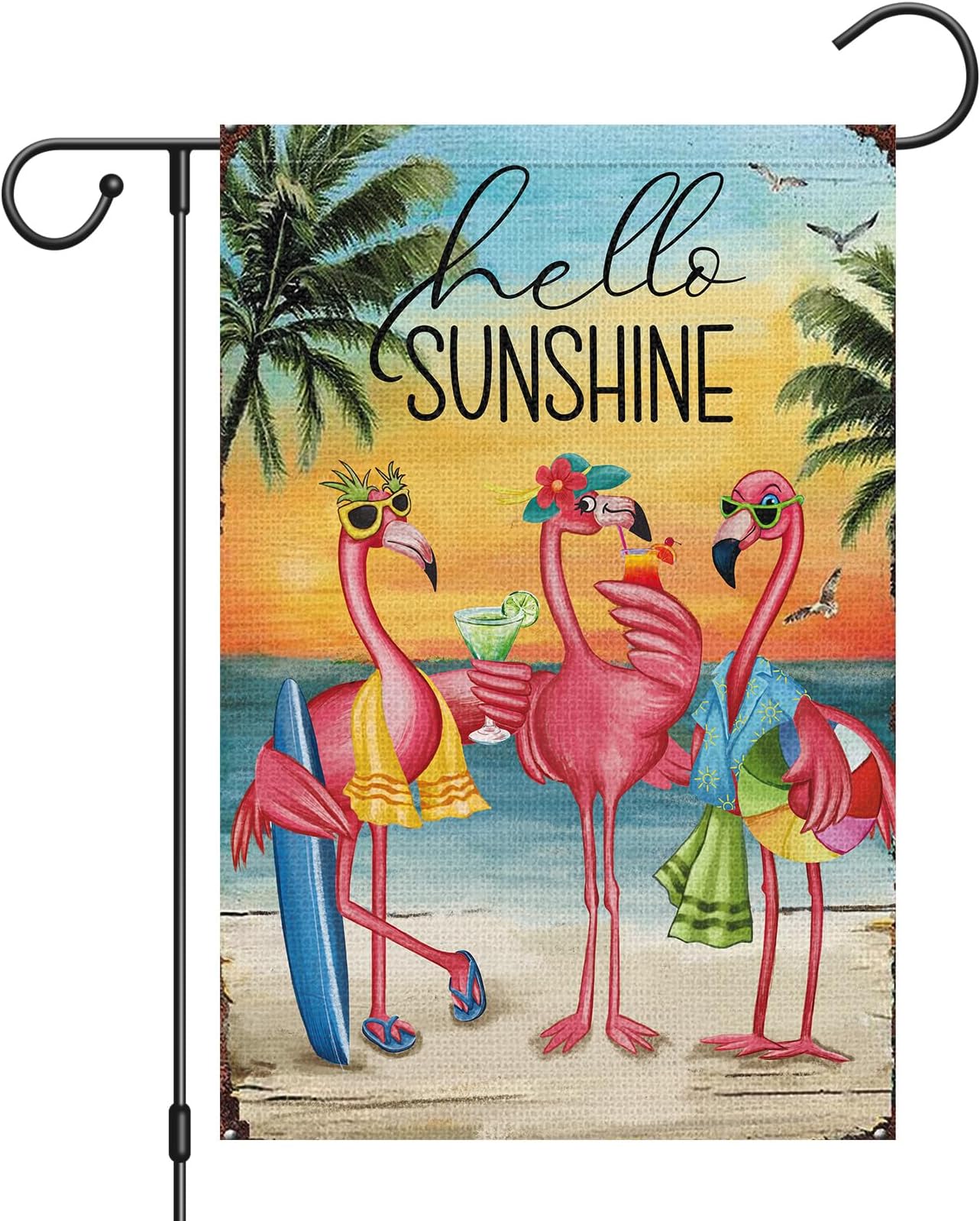 Amazon.com : Heyfibro 3pcs Flamingo Hello Sunshine Summer Hawaii ...