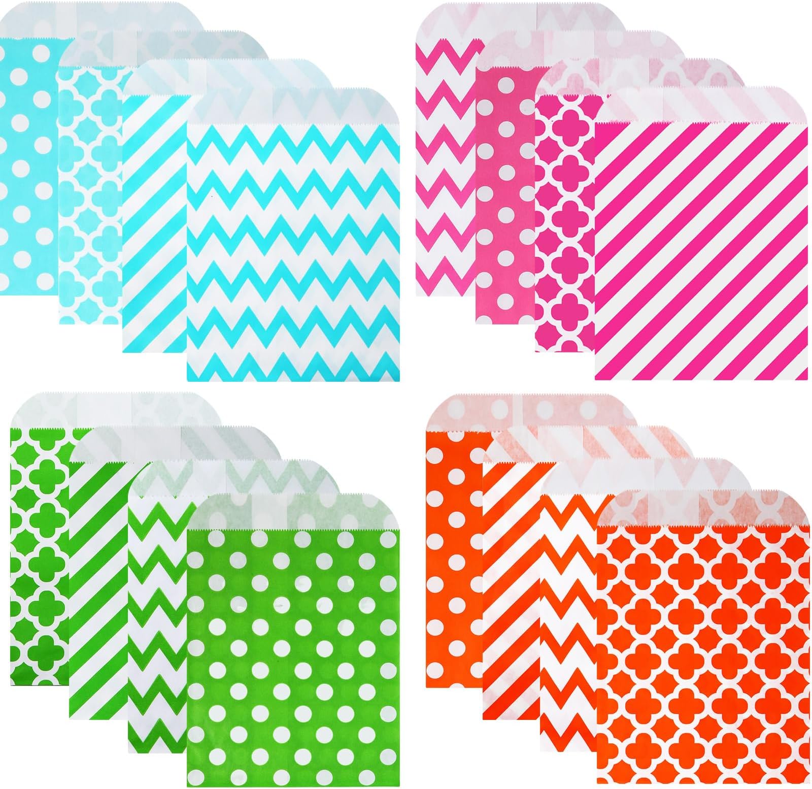 Amazon.com: Potchen 400 Packs 5 x 7 Inches Treat Paper Bags Polka Dot ...