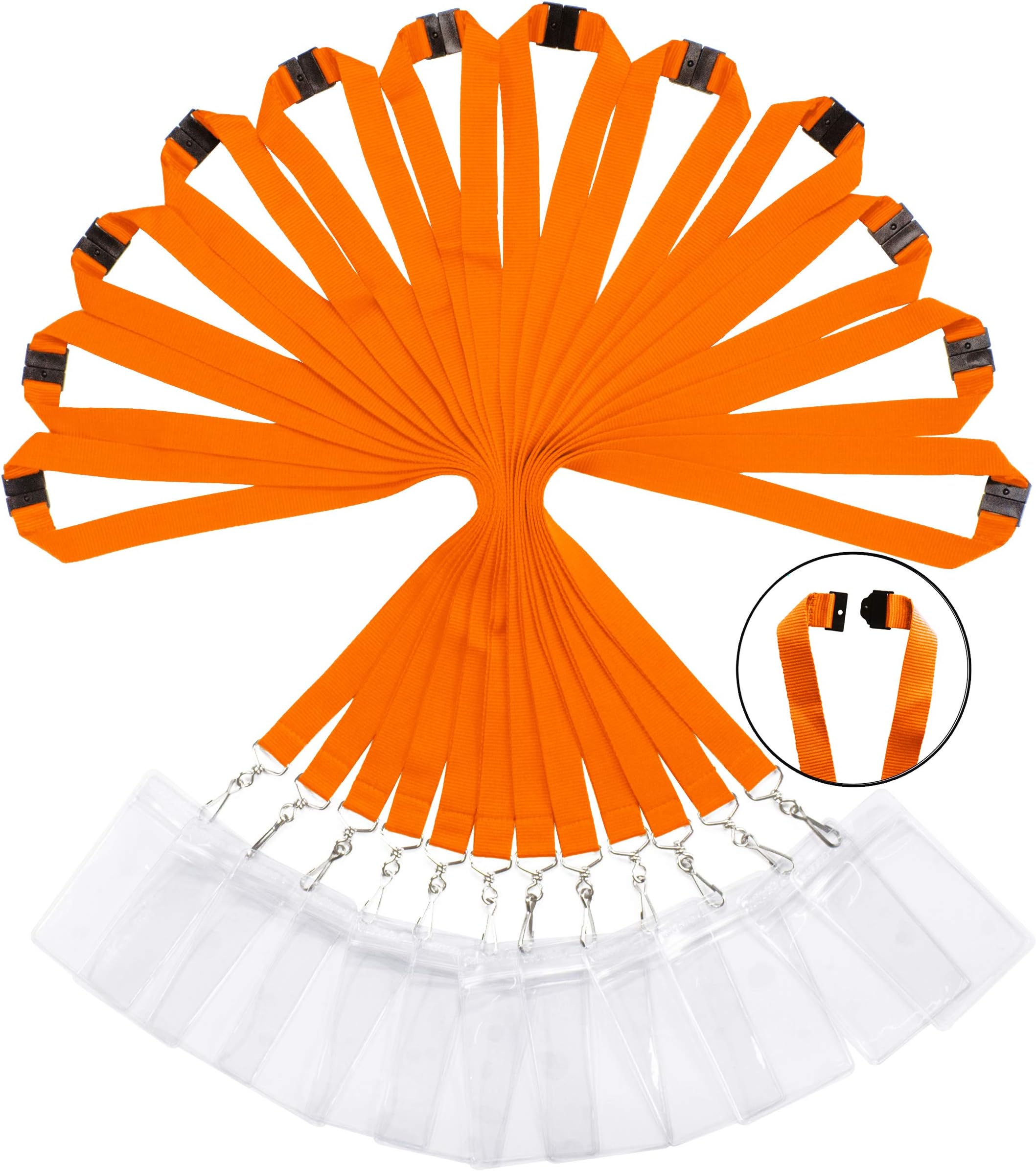 ALG ID Cards® Orange ID Card Badge Holder - Orange Lanyard Card Holder ...