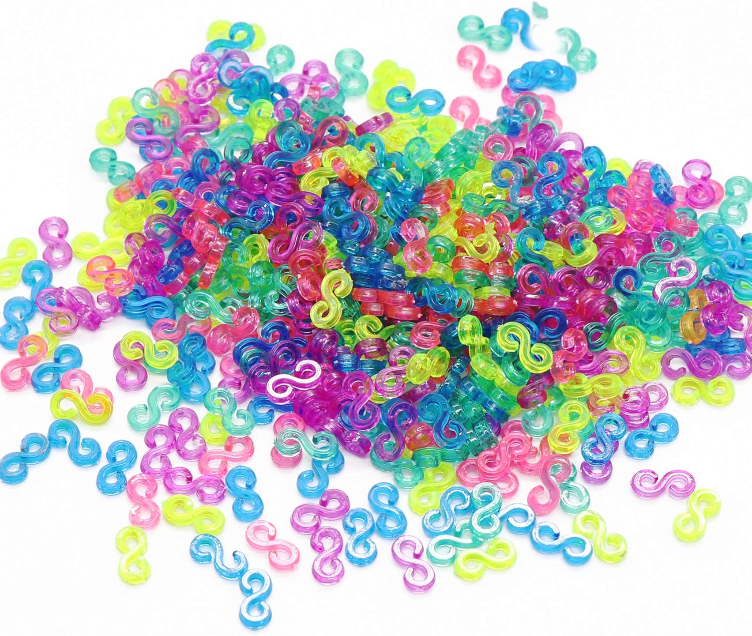 OIIKI 720pcs S Shape Clips, Rubber Band Clips, Plastic Connectors ...