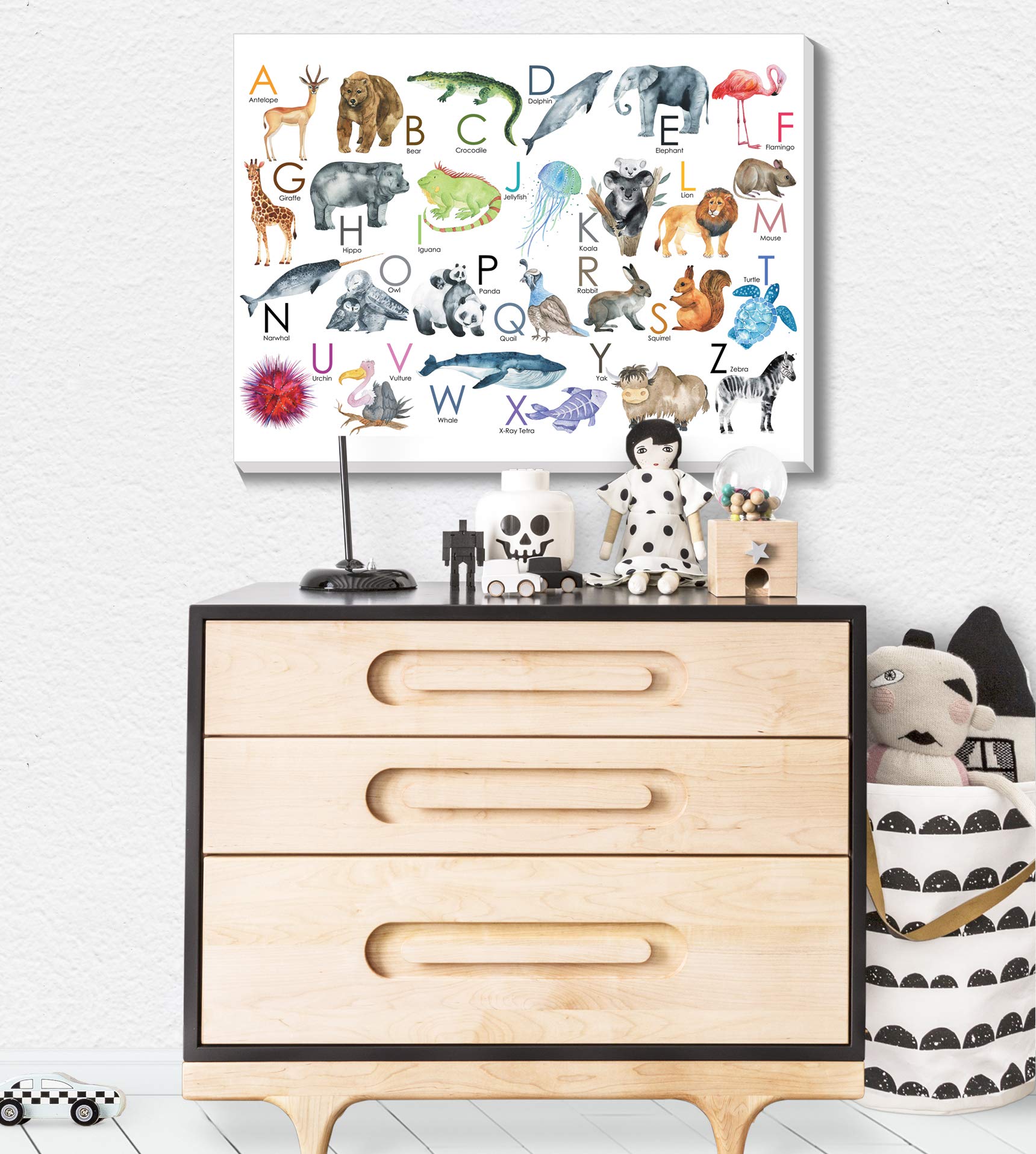 TEXTURE OF DREAMS Kids Alphabet Letters with Pictures on Large Canvas ...