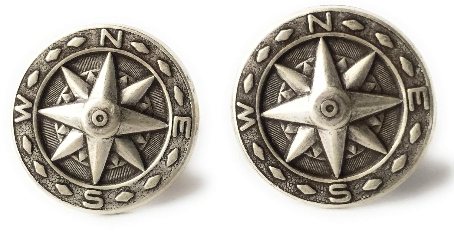 Amazon.com: Silver Cufflinks Compass Nautical Jewelry by Arcanum By ...