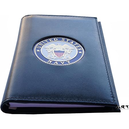 Amazon.com : Spiral Notebook Black Padfolio Cover with Military Seal ...