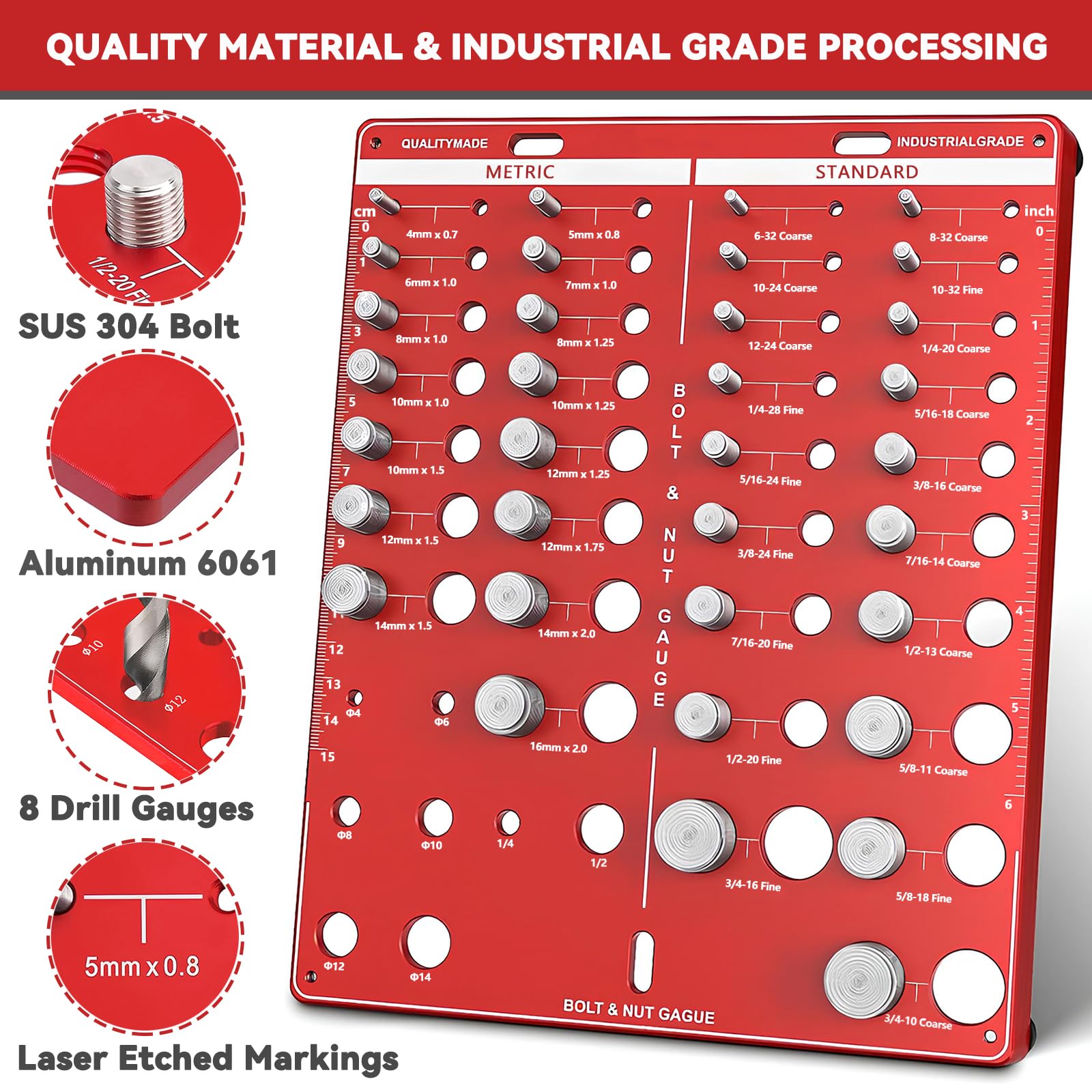Snapklik.com : 42 Nut And Bolt Thread Checker, Bolt Size And Thread ...