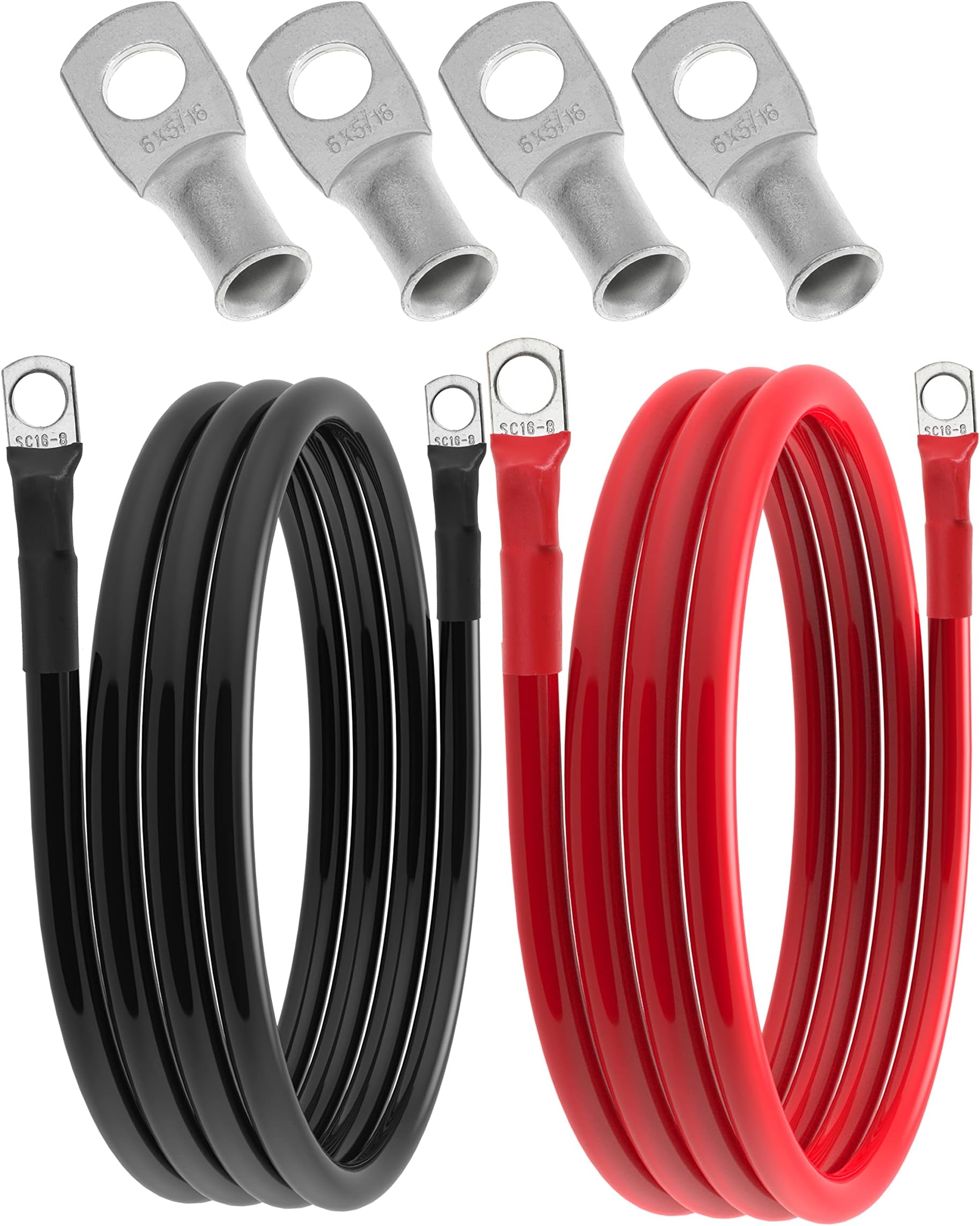 Amazon.com: 6 AWG Battery Cable 6 Gauge Battery Wires with 5/16 ...