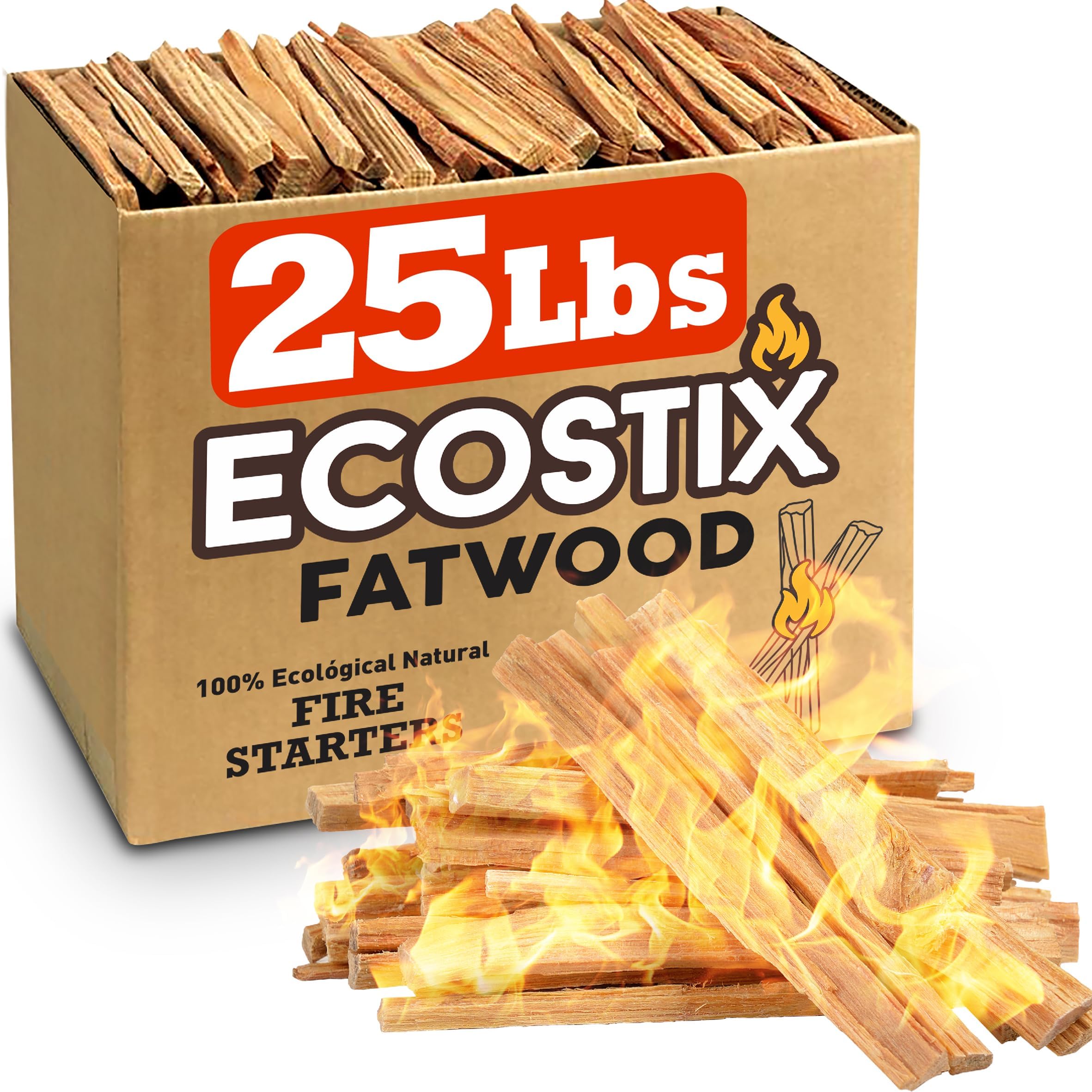 Amazon.com : Fatwood Firestarter Kindling Sticks, 25 lbs : Sports & Outdoors