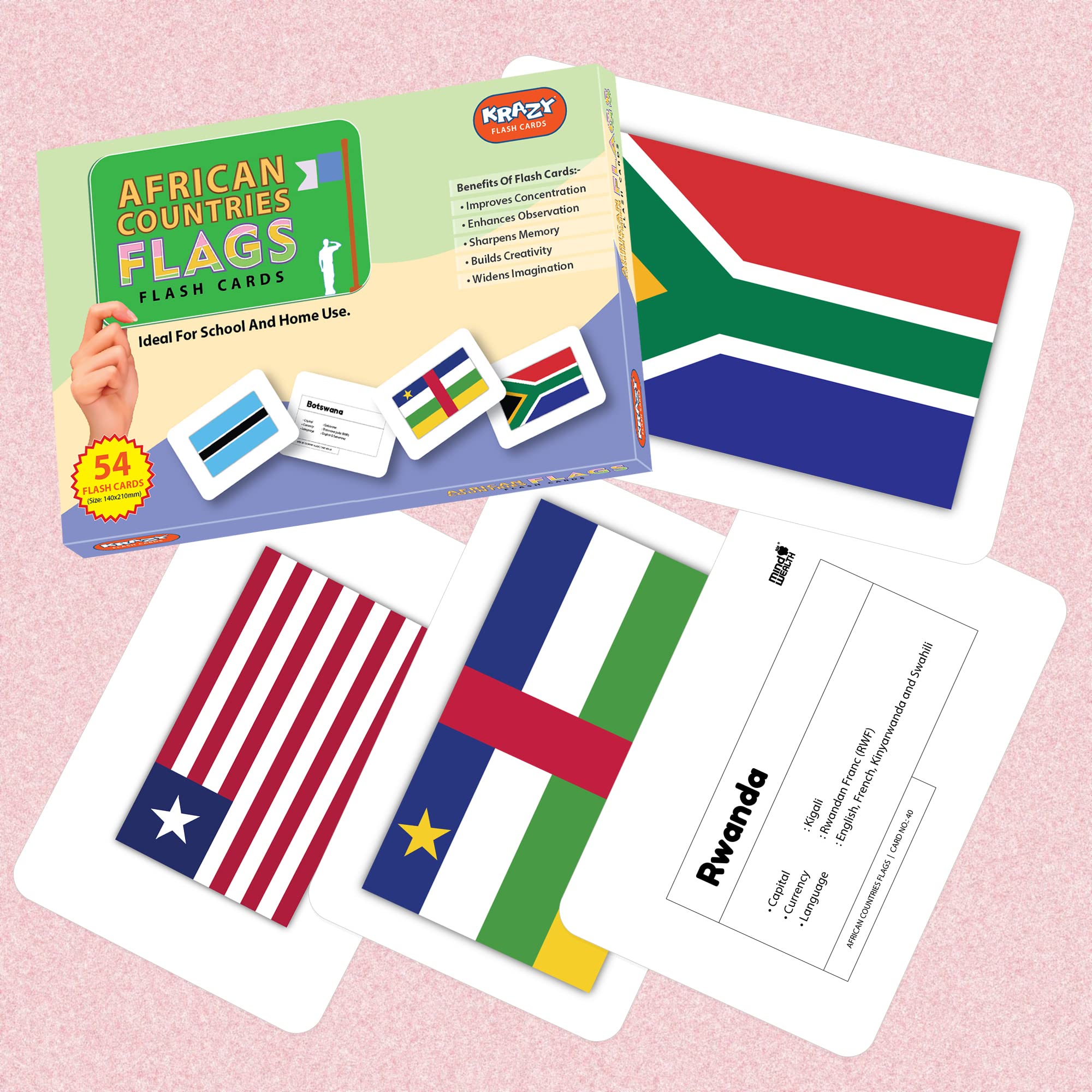 African Countries Flags Flash Cards Educational Learning Materials ...