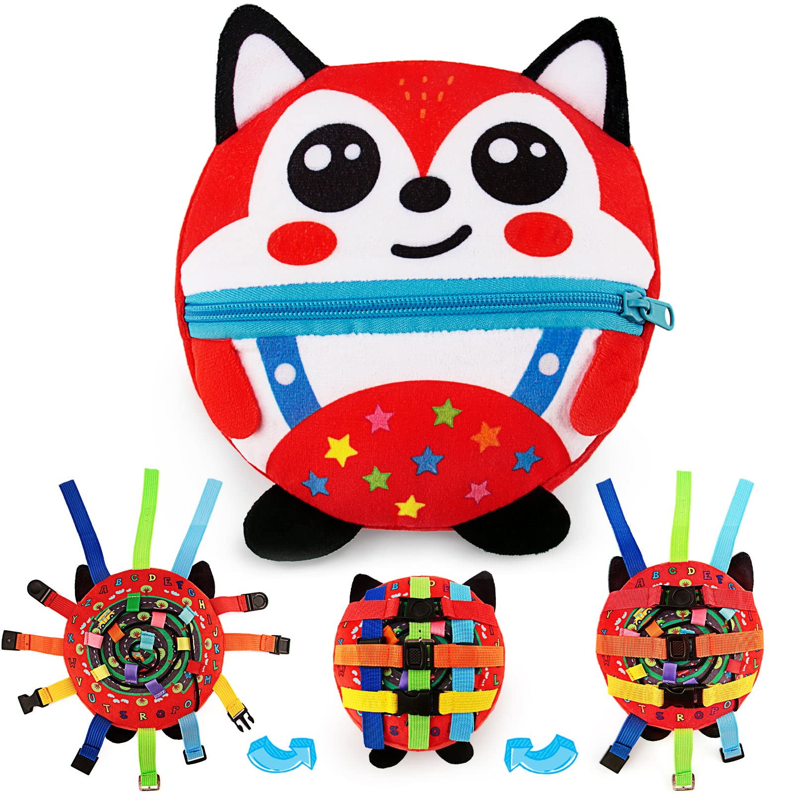 Beetoy Sensory Buckle Pillow Toys Fox Shape Toddler Learning Toys Beetoy Sensory Buckle Pillow Toys Fox Shape Toddler Learning Toys