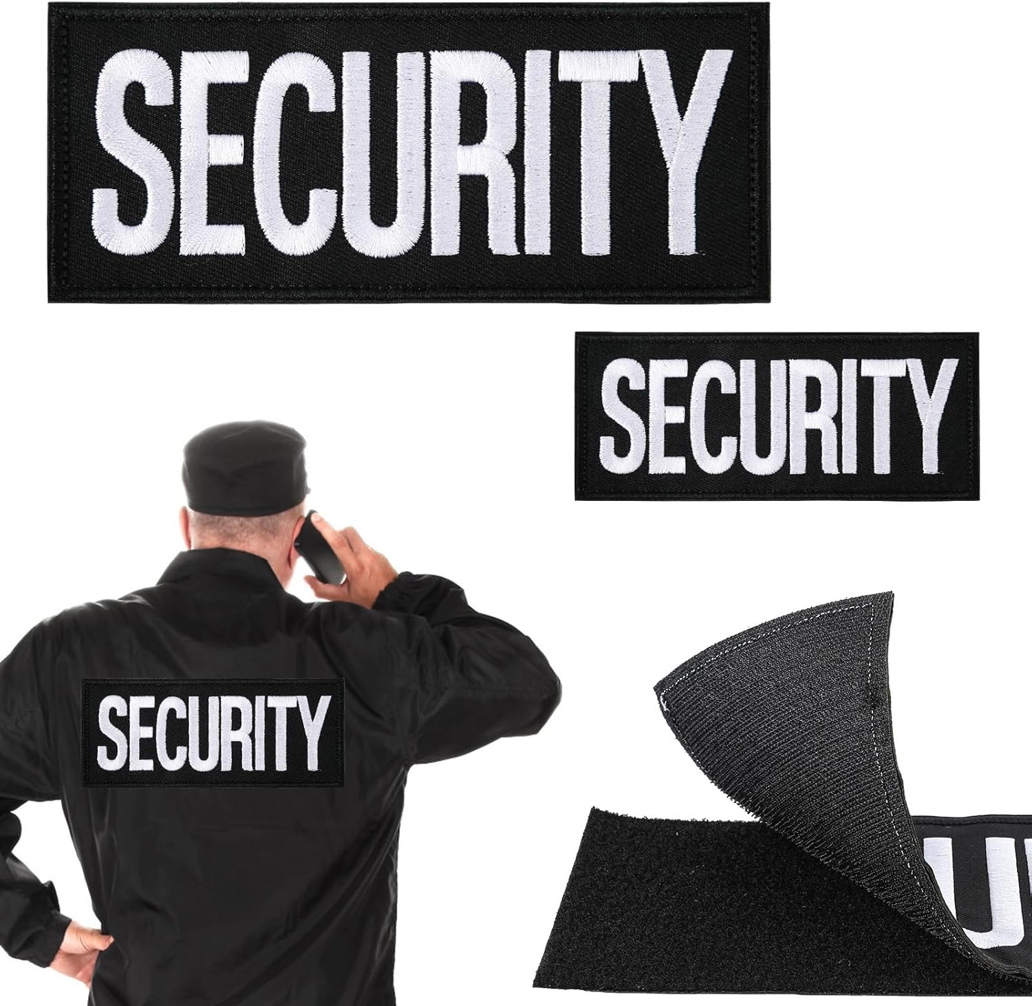 2pcs Embroidered Security Patches, Big Size Sew On Patches Security 