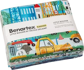 Amazon.com: Nicole DeCamp Little Builder 10 Fat Quarters Benartex ...