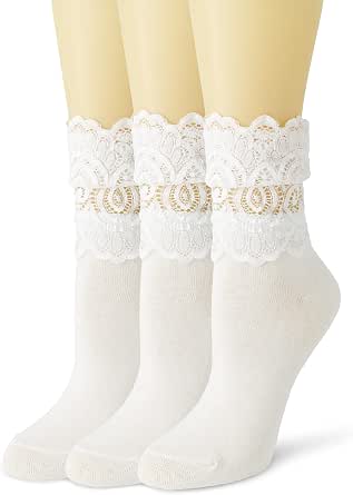 Amazon.com: ViViKi Womens Ankle Socks, Lace Ruffle Socks Cute Frilly ...