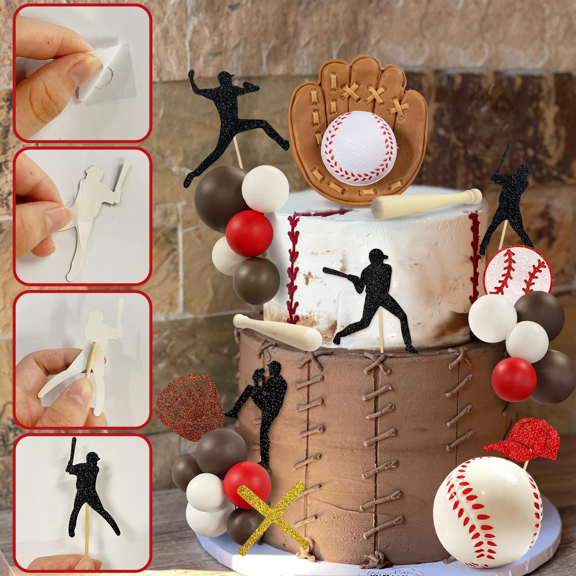 Snapklik.com : Baseball Cake Decorations Sports Theme Party Decoration Supplies Baseball Themed ...