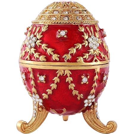 Amazon.com: QIFU-Hand Painted Enameled Faberge Decorative Hinged ...