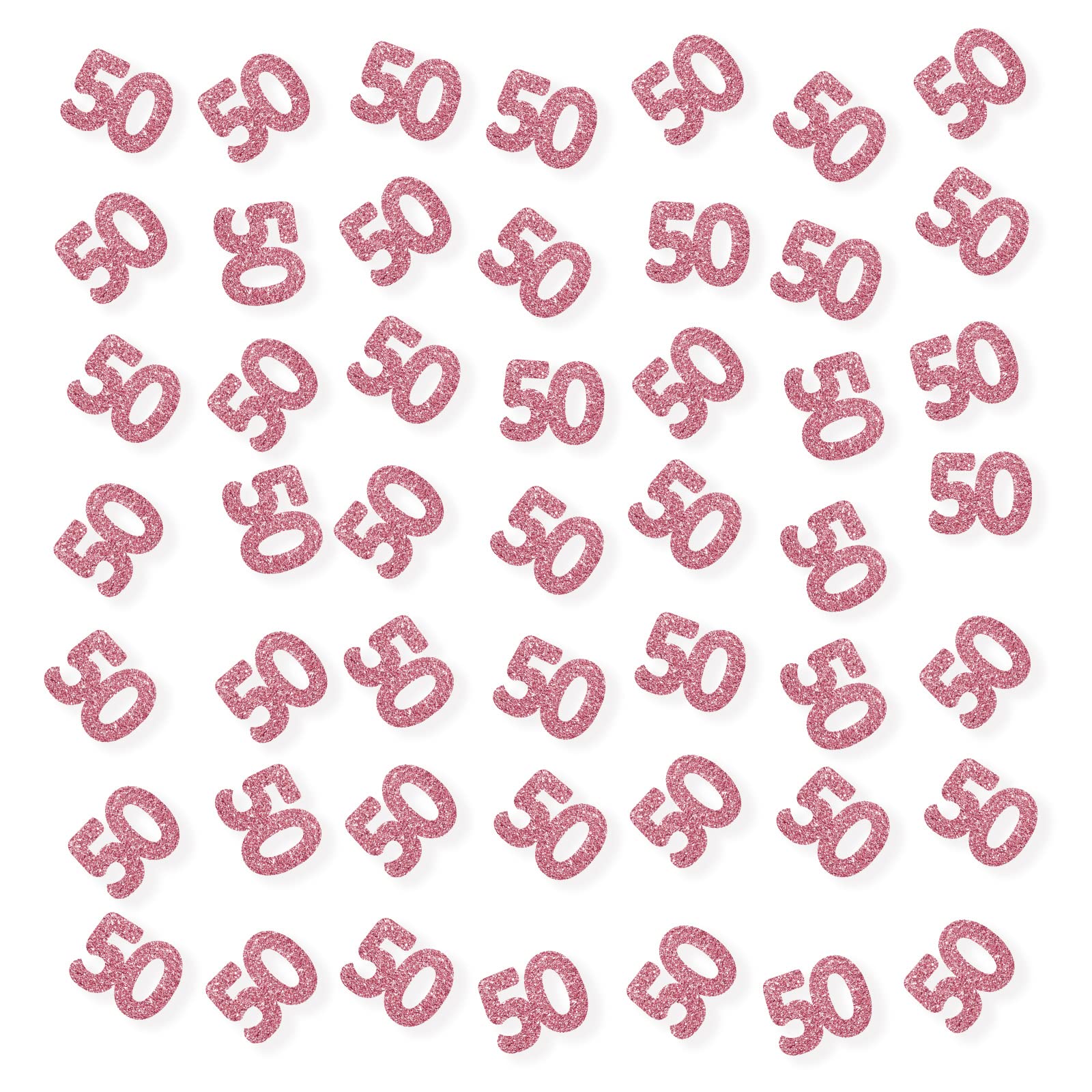 Amazon.com: Set of 100 Number 50 Confetti, Pink Glitter 50 Paper ...