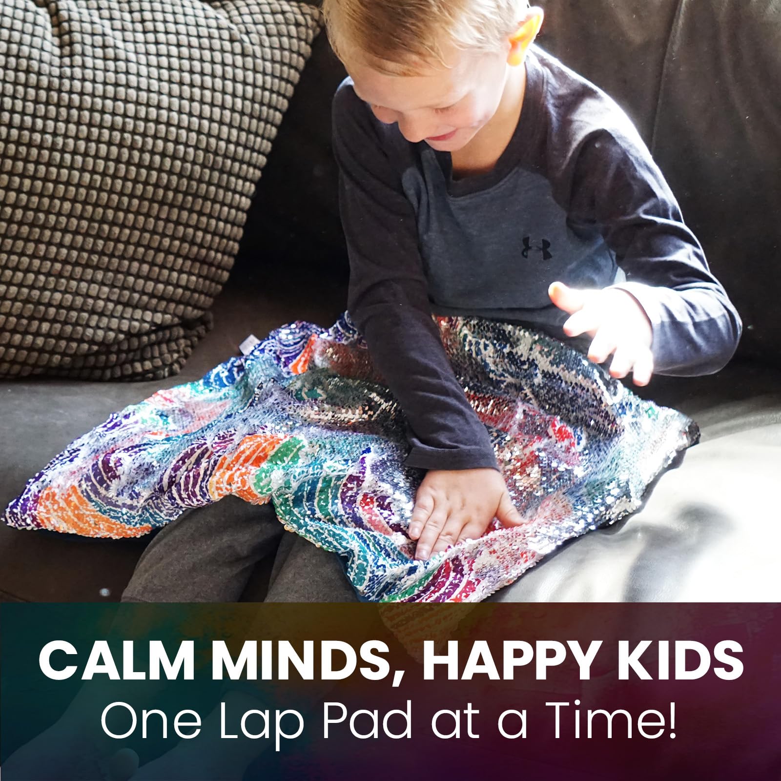 Snapklik.com : Weighted Lap Pad For Kids 20”x17”, 5lbs Sequin Sensory ...