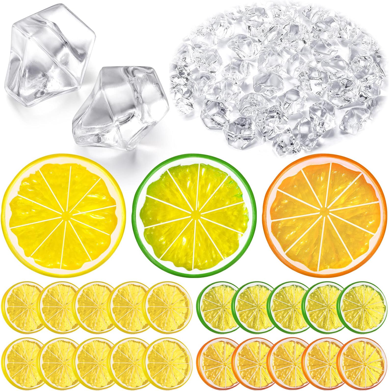 Amazon.com: 300 Pieces Clear Fake Crushed Ice Cubes Rocks and 20 Pieces ...