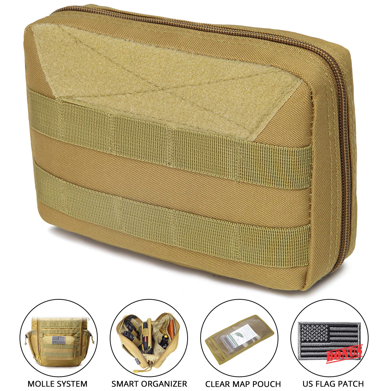 Dbtac Tactical Molle Horizontal Admin Pouch Multi Functional Edc Map ...