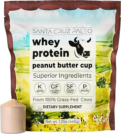 Amazon.com: Santa Cruz Paleo Whey Protein Powder, Peanut Butter Cup, 20 ...