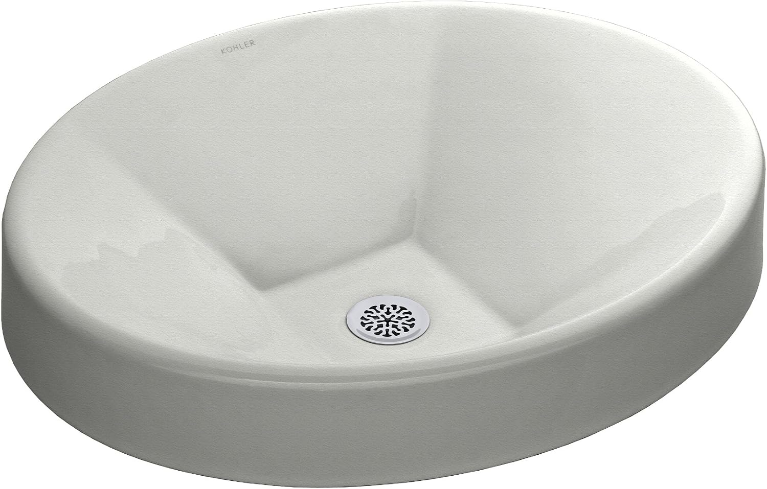 KOHLER K-2390-FF Inscribe Oval Cast Iron Wading Pool Bathroom Sink, Sea ...