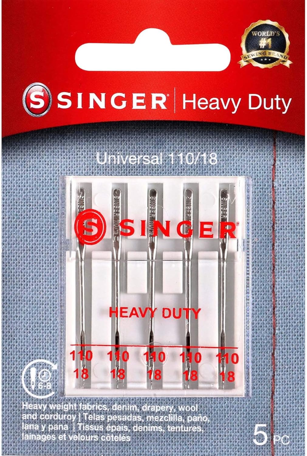 Amazon.com: 12 Packs: 5 ct. (60 Total) SINGER® Heavy Duty Sewing ...