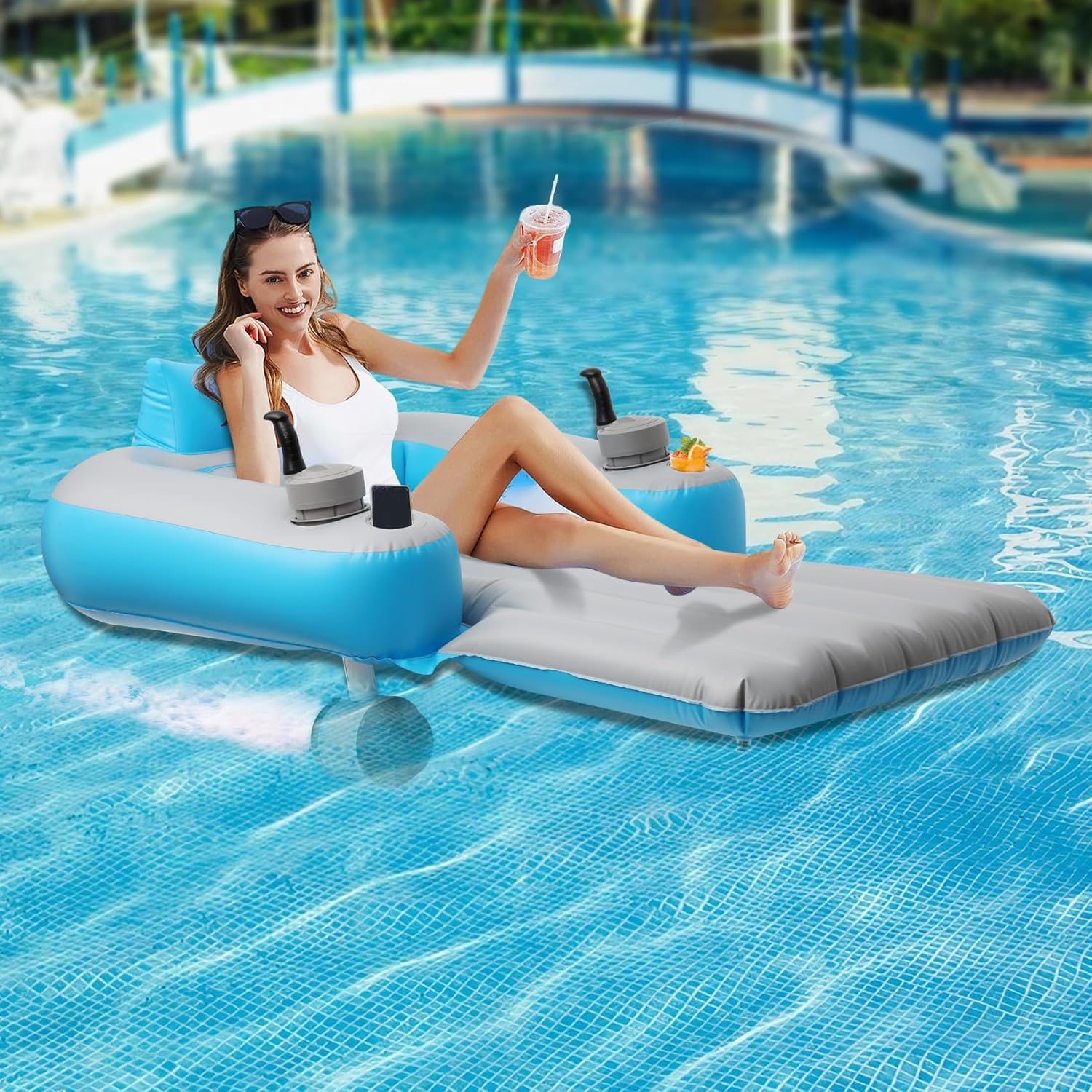 Amazon.com: Motorized Pool Float for Adults - Rechargeable Dual Motors Heavy Duty Pool Lounger ...