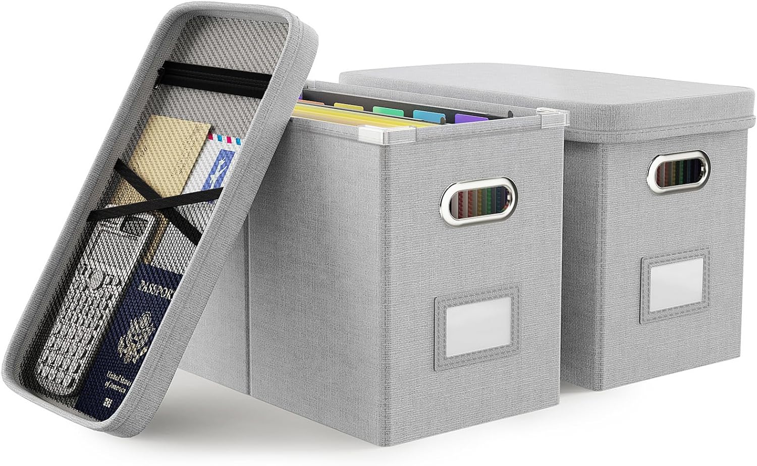 Amazon.com: Oterri File Organizer Box with Lid, Hanging Filing File Box ...