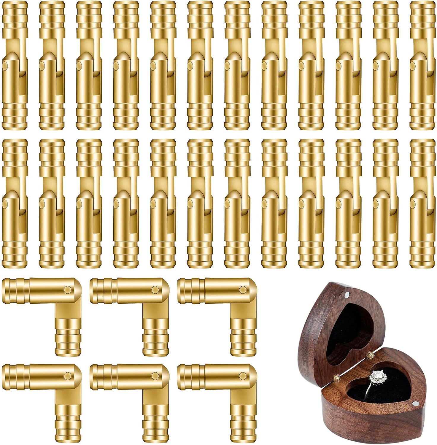 30Pcs Hidden Barrel Hinges, Cylinder Jewelry Box Hinges, Small Hinge ...