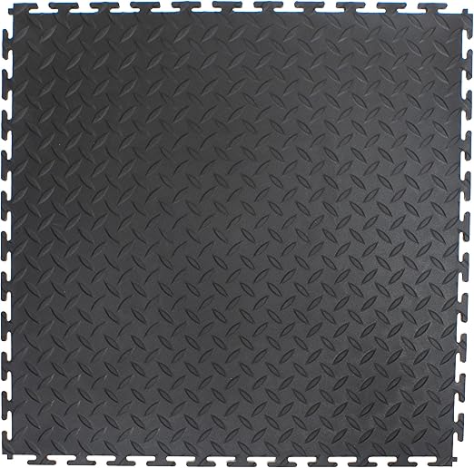 Gym Floor VERSATEX Garage Square Rubber Raised Coin Interlocking Tiles ...