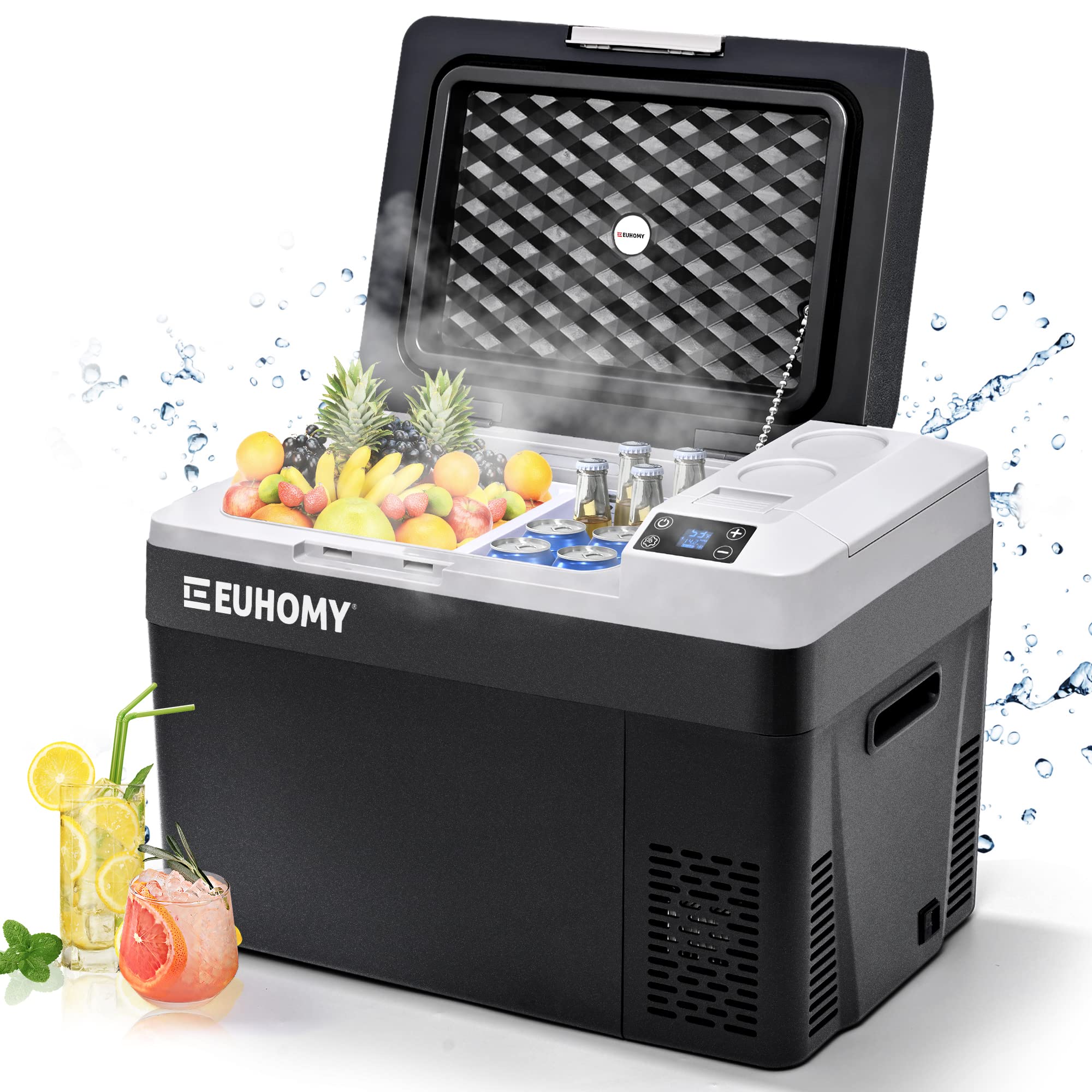 EUHOMY 12 Volt Refrigerator, 32 Quart Portable Freezer, Dual Zone Car ...