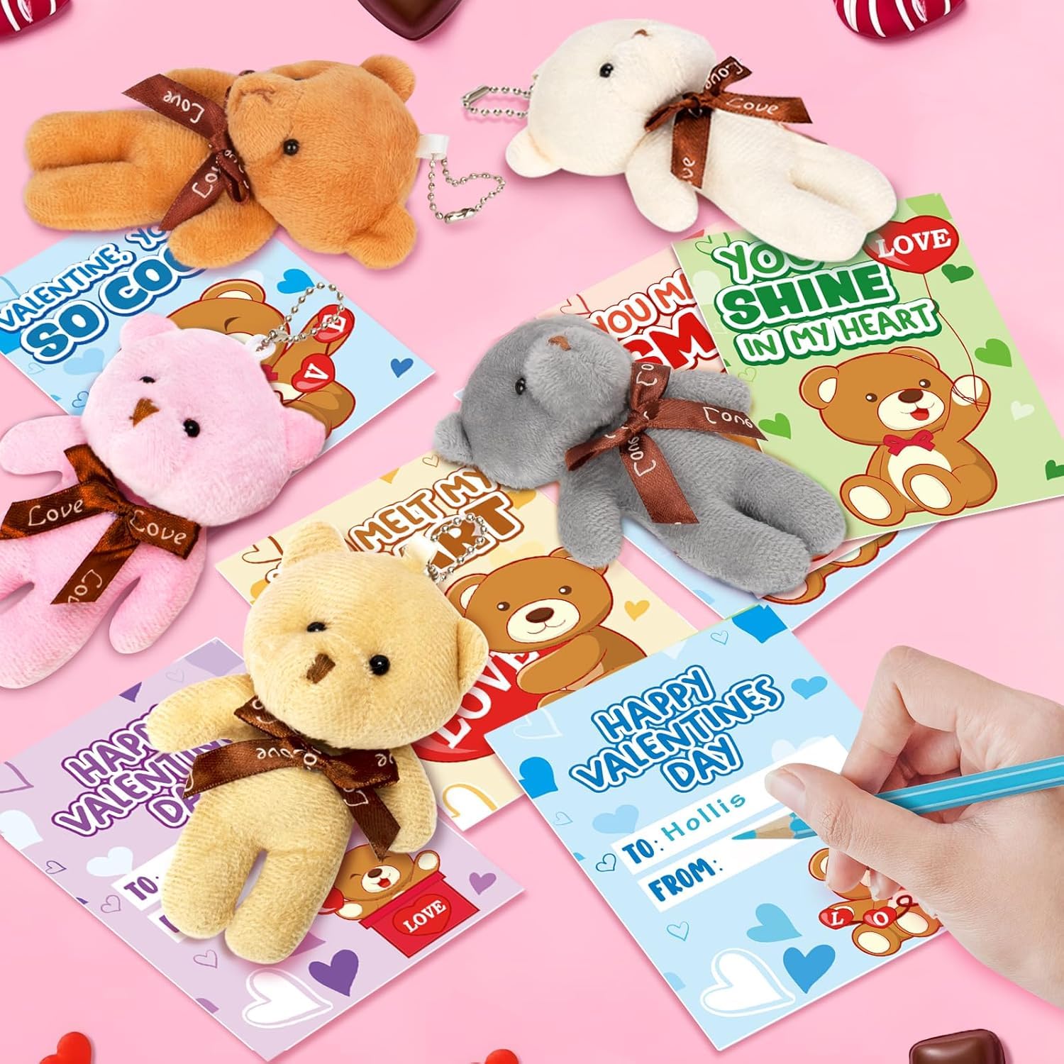 Snapklik.com : 24 Pack Cute Bear Valentines Cards For Kids Classroom ...