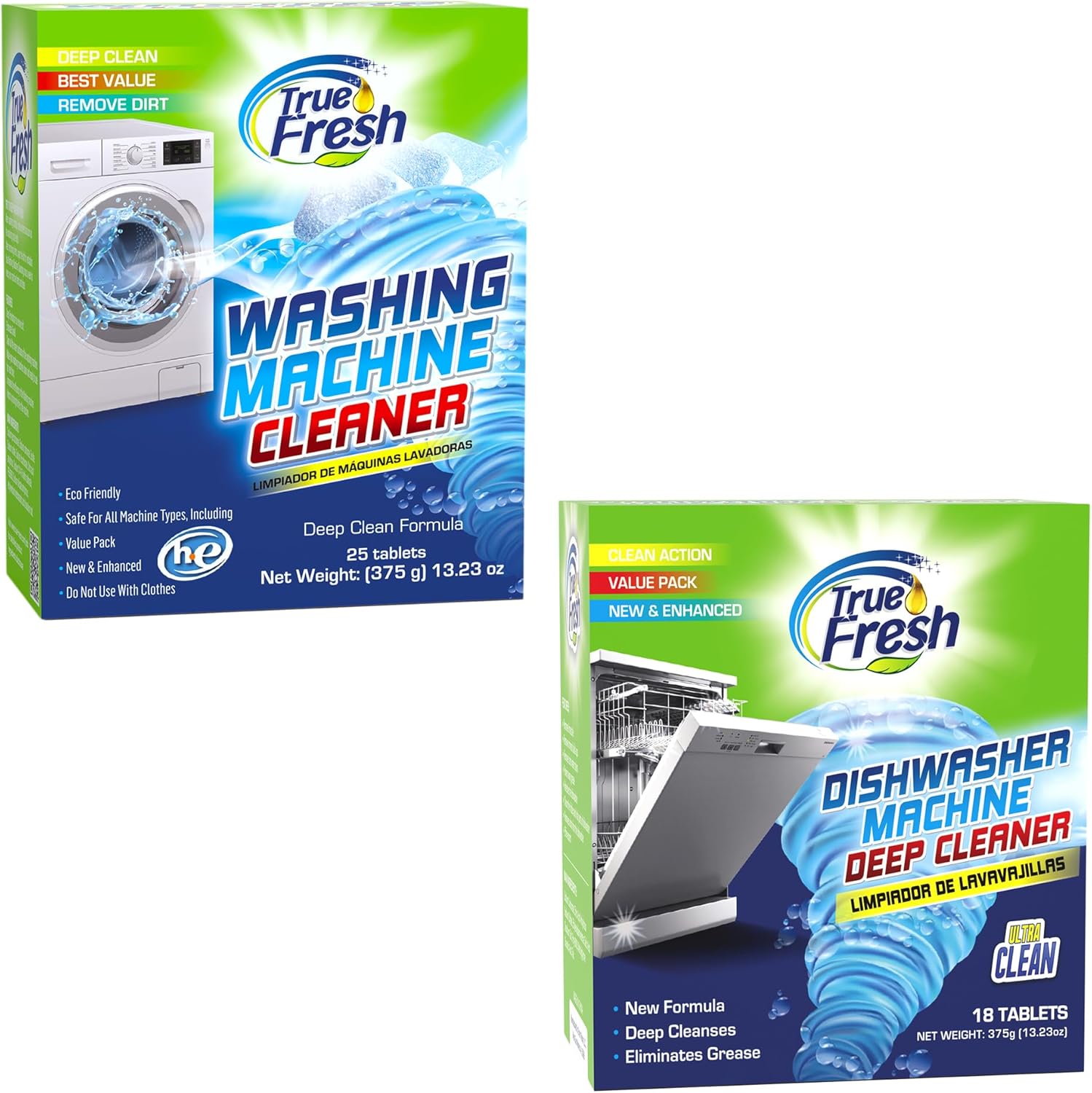 Amazon.com: True Fresh 25-Pack Washing Machine Cleaner Tablets & 18 ...