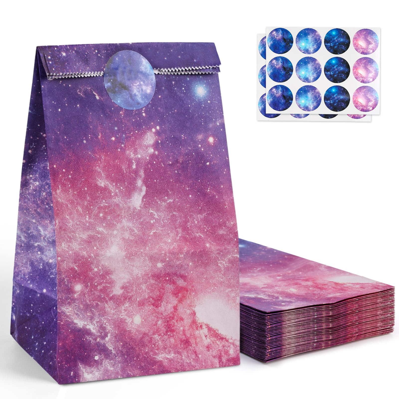 Amazon.com: JOHOUSE 24PCS Galaxy Party Favor Paper Bags, Starry Night ...
