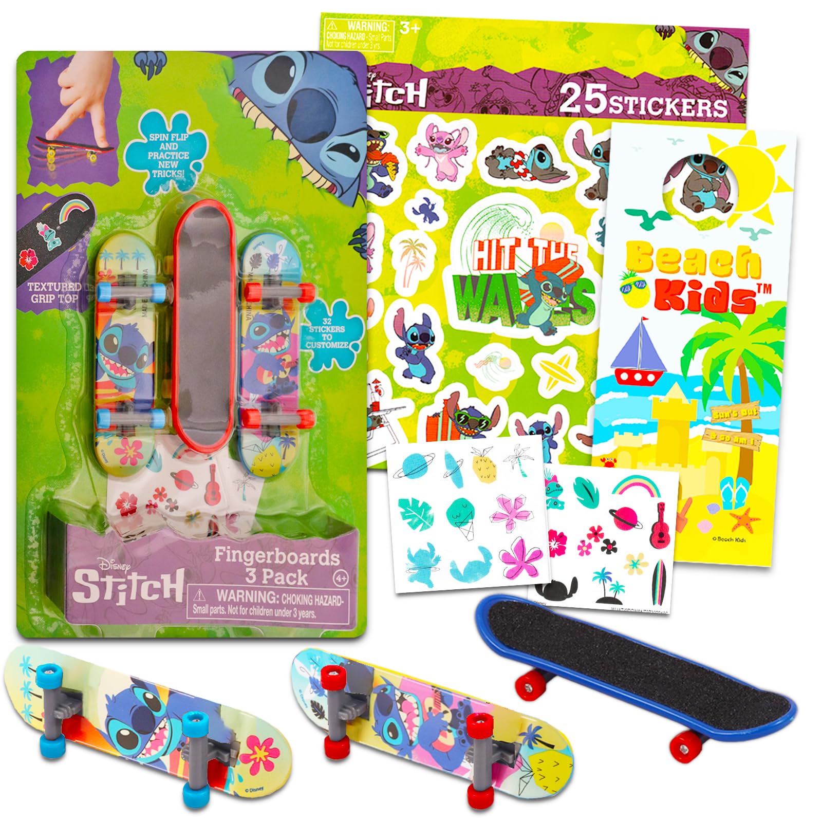 Amazon.com: Stitch Fingerboard Toy Set ~ 3 Pc Bundle with Stitch Finger ...