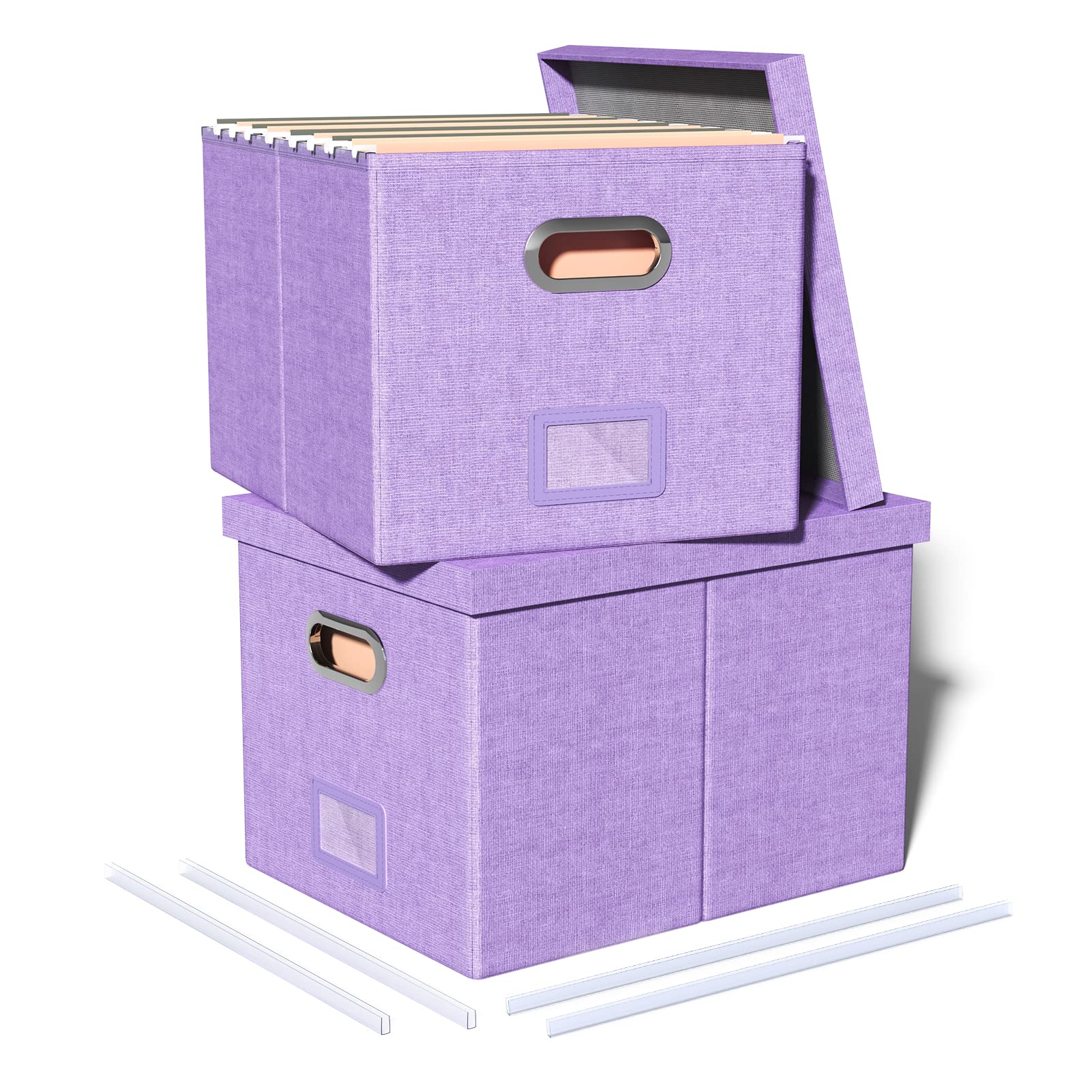 Snapklik.com : 2 Pack File Storage Organizer Box,Filing Box,Portable ...