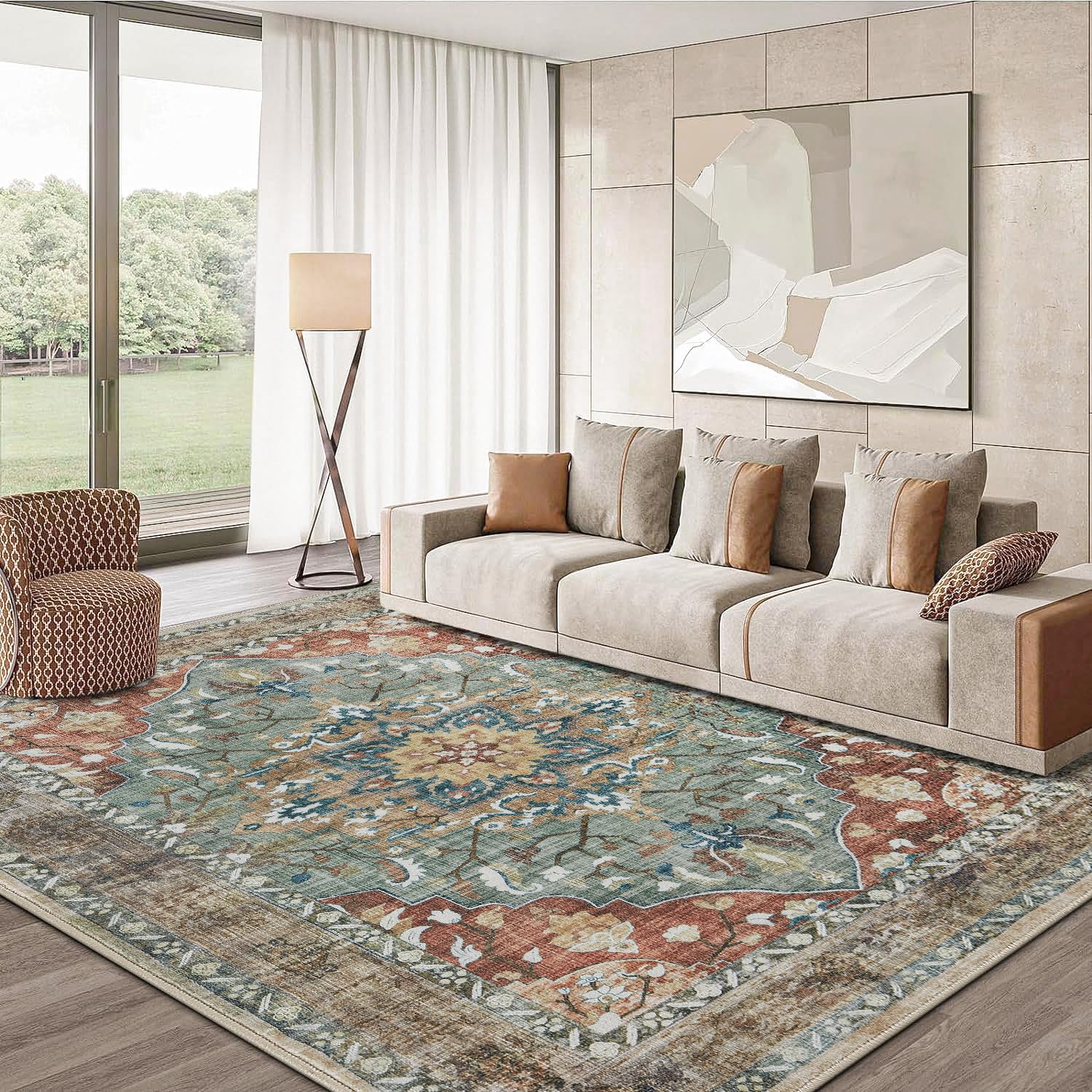 Amazon.com: 6x9 Area Rug, Washable Rug 6x9 for Bedroom Non Slip Living ...