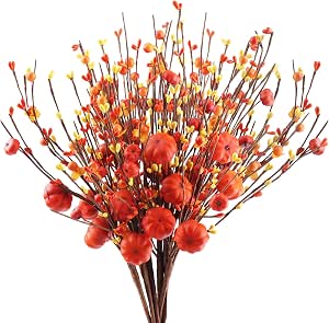 Amazon.com: 6 Pack Thanksgiving Day Fall Stems Pumpkin Decorations, 16. ...