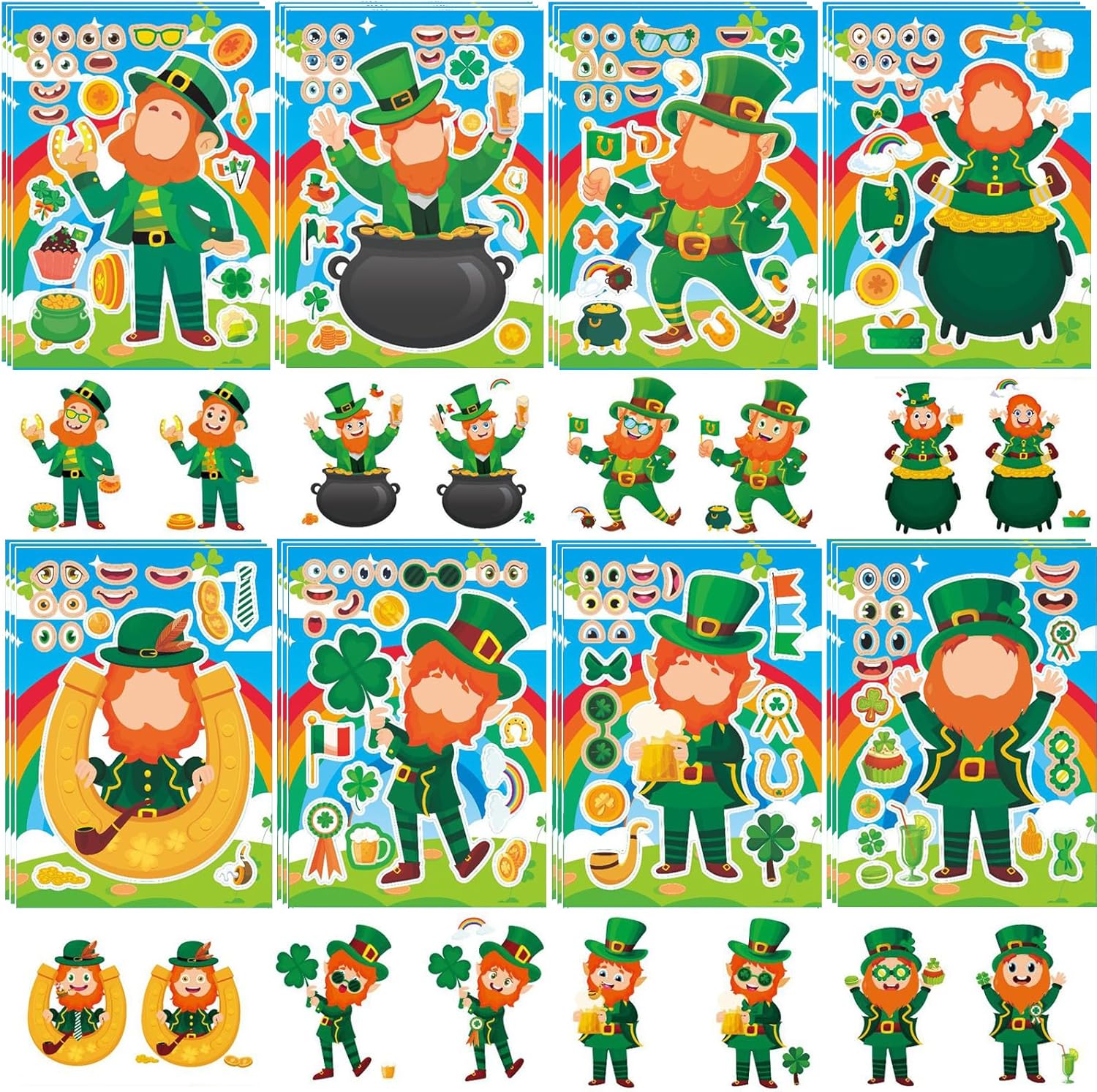 Amazon.com: 24 Sheets St. Patrick's Day Stickers for Kids, 8 Styles ...