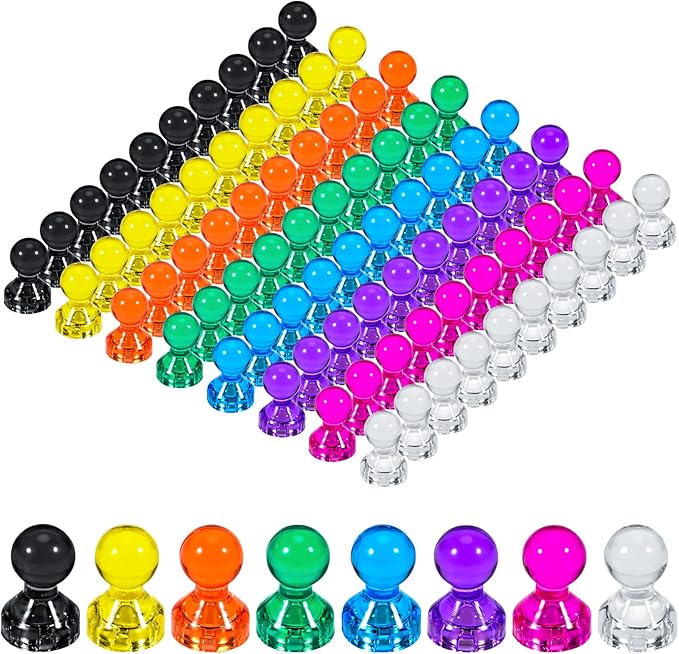 Amazon.com: 80PCS Strong Fridge Magnets, Colorful Push Pin Magnets ...