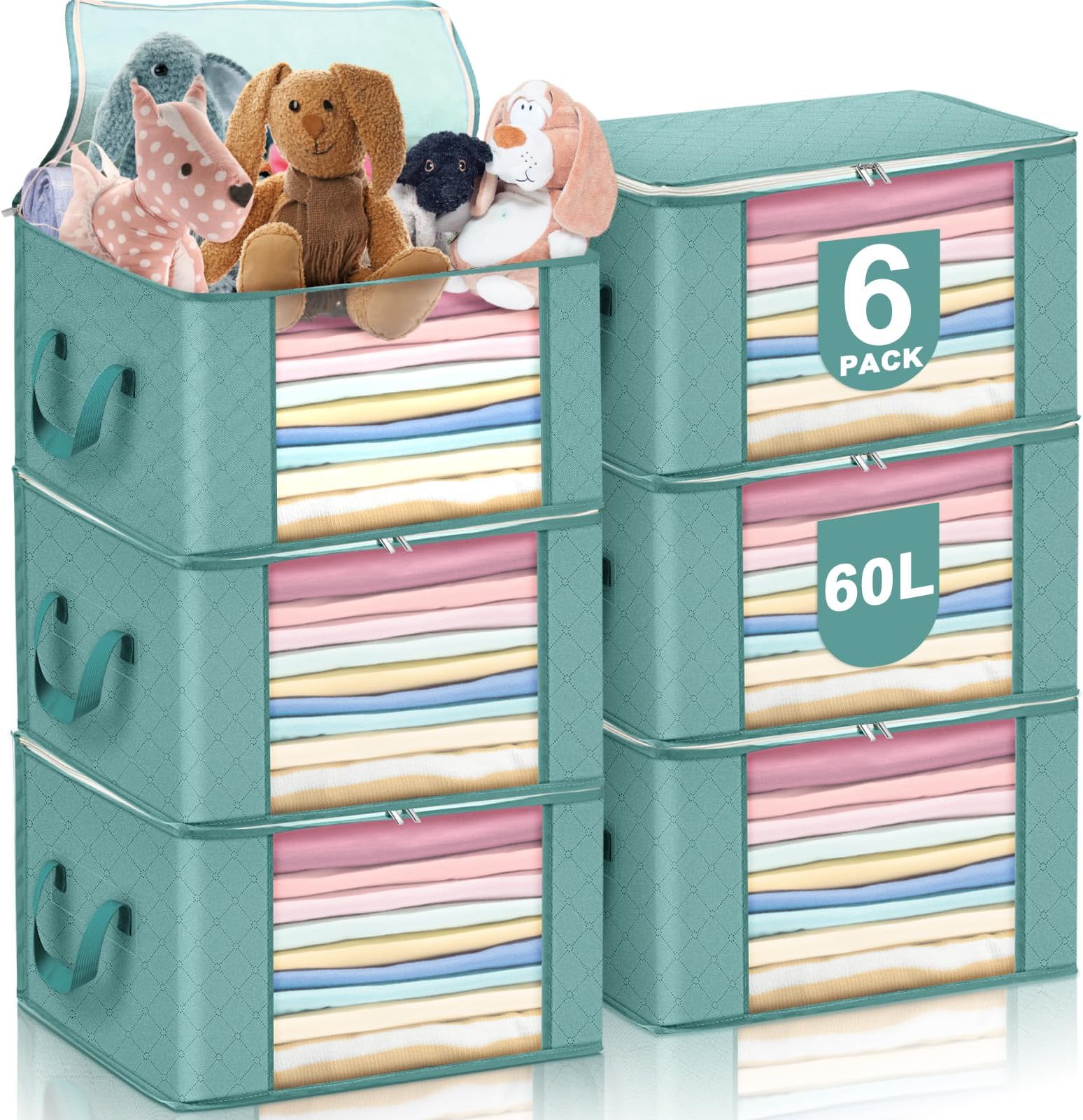 Amazon.com: Aliceset 6 Pack 90L Extra Large Storage Bag Pastel ...