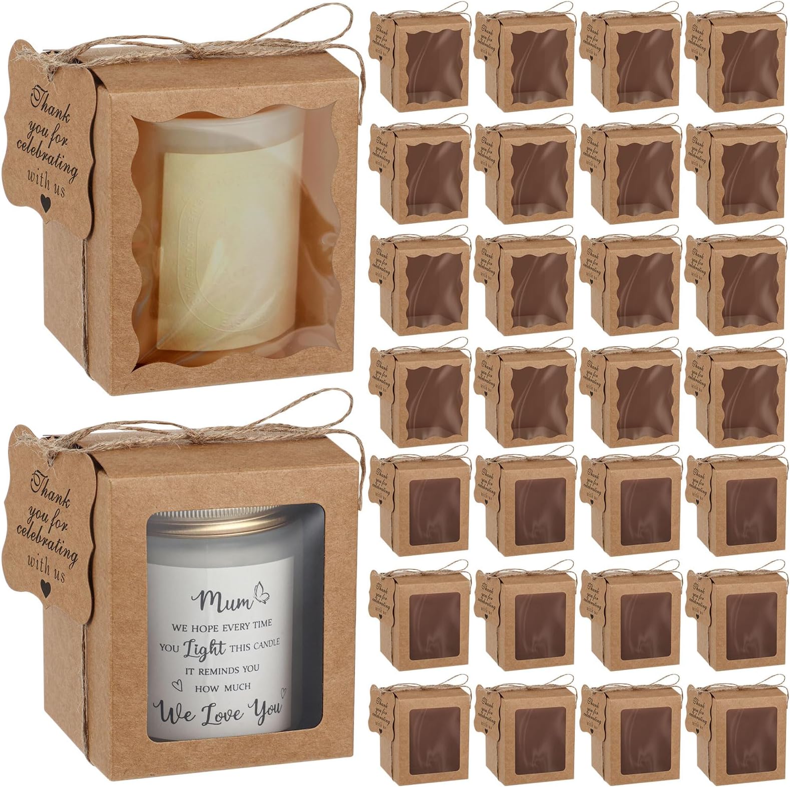 Amazon.com: Fulmoon 50 Pack Gift Boxes for Wine Glass Transparent Gift ...