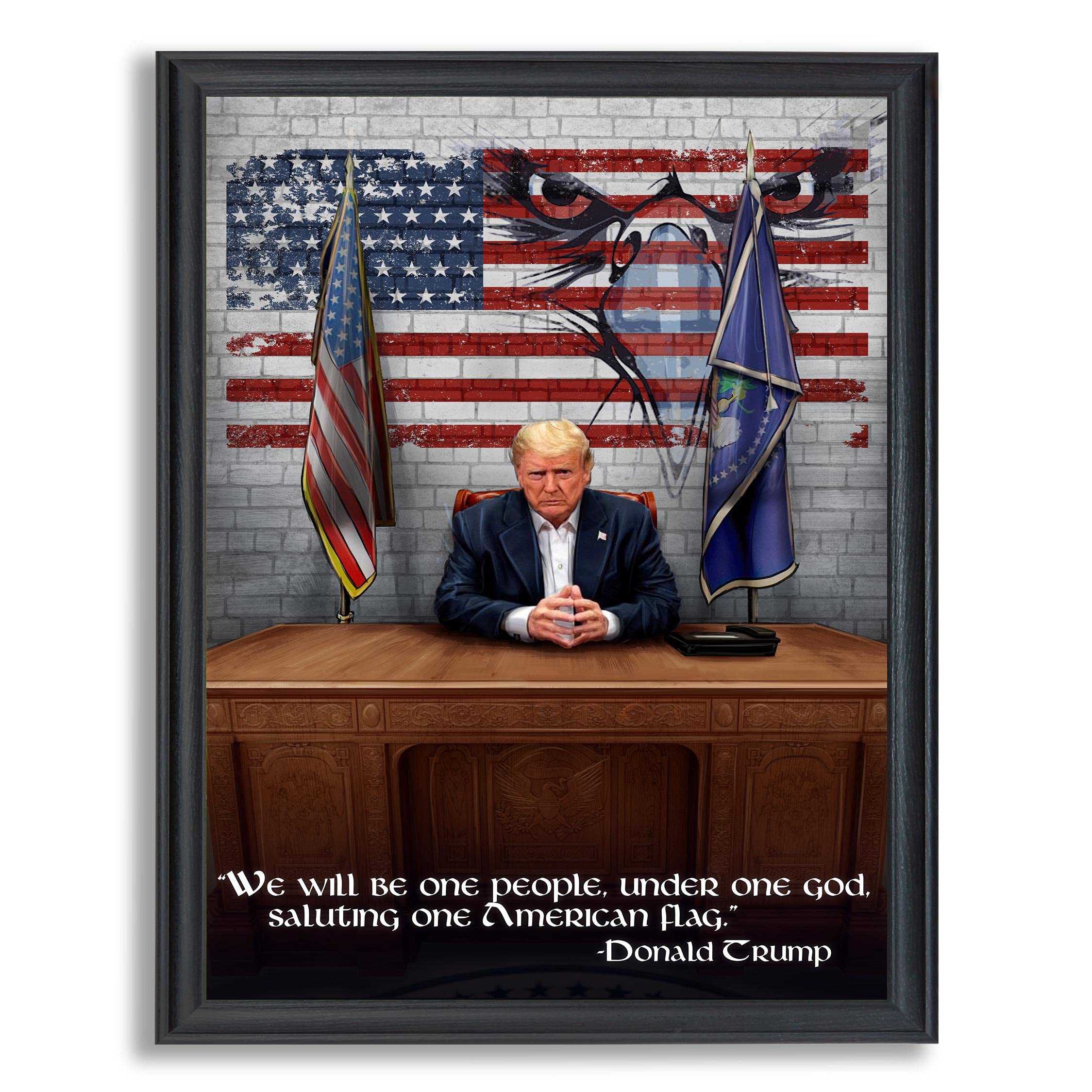 Buy President Donald Trump Brick Wall Quote Art Decor Framed ...