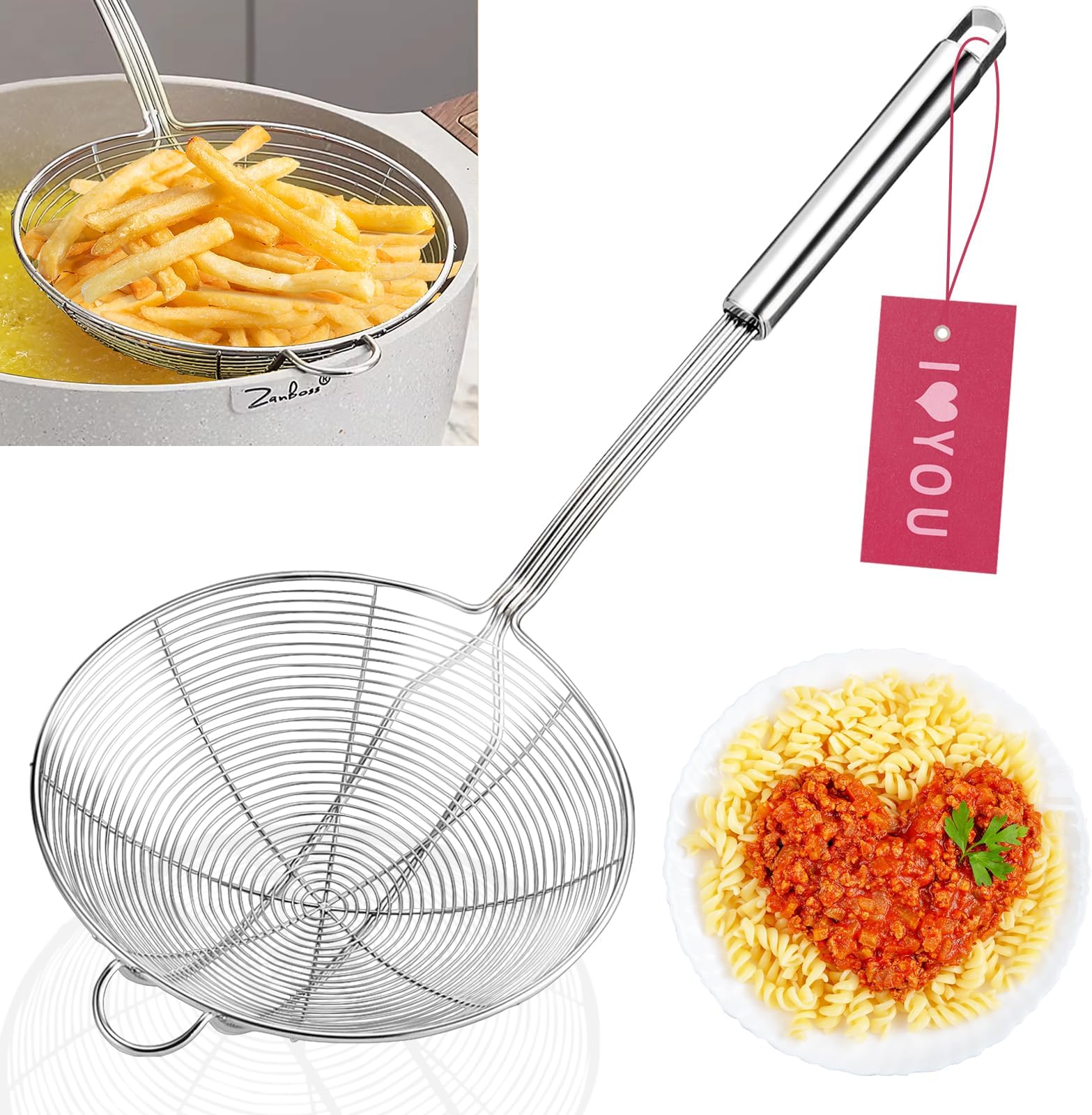 Amazon.com: Spider Strainer Skimmer Spoon 7 Inch, HSpiow Solid ...