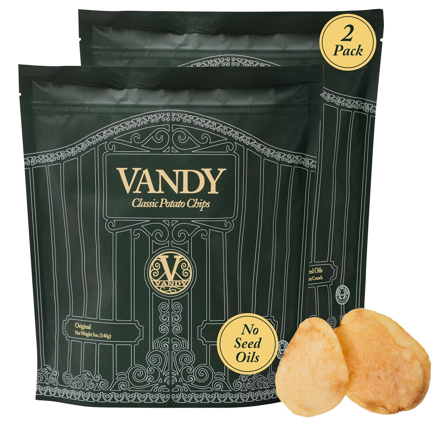 Amazon.com: Vandy Crisps Potato Chips - Vegetable & Seed Oil Free Snacks - Gluten Free Potato ...