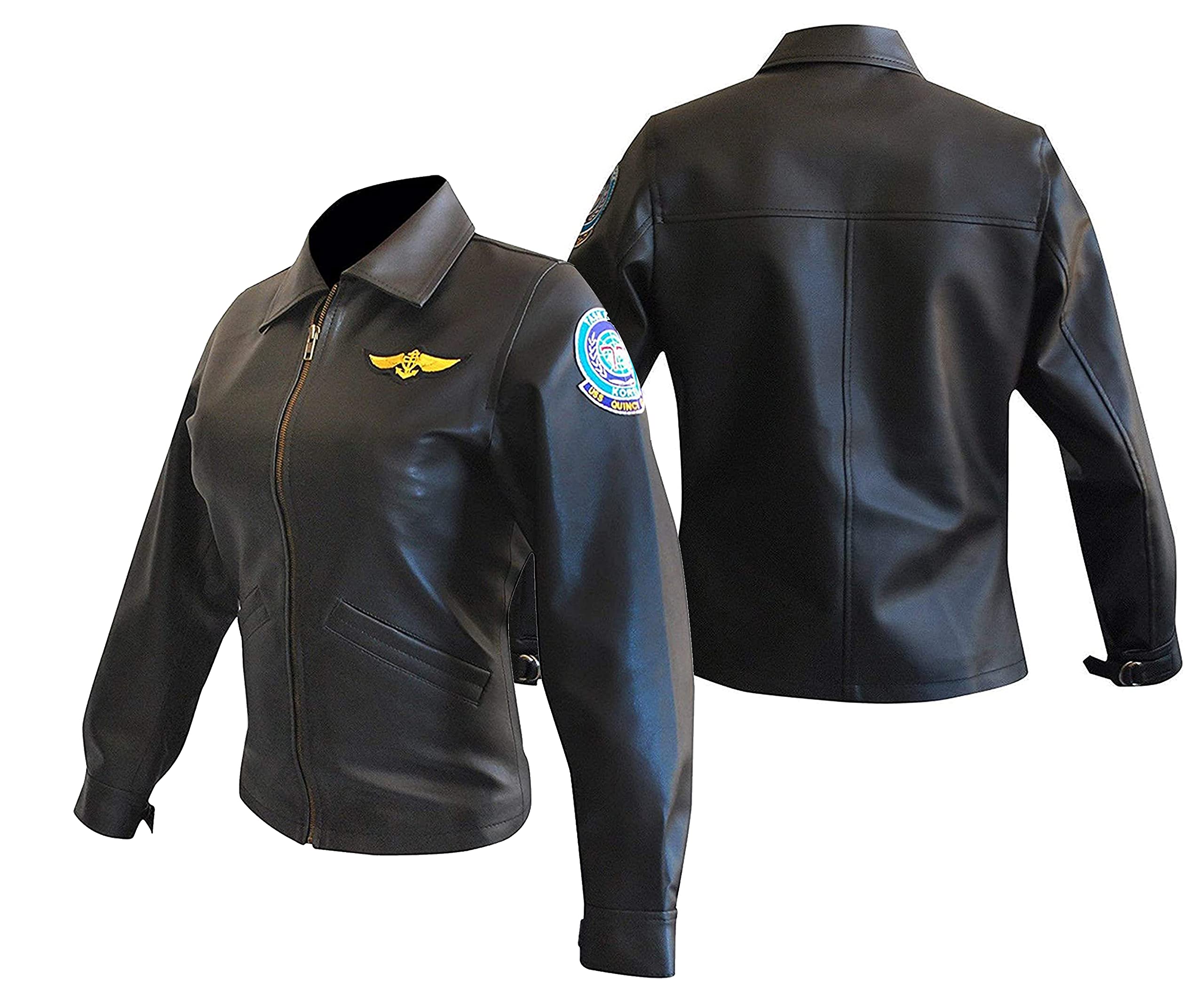Buy Charlotte Charlie Black Leather Jacket | Kelly Mcgillis Pilot ...