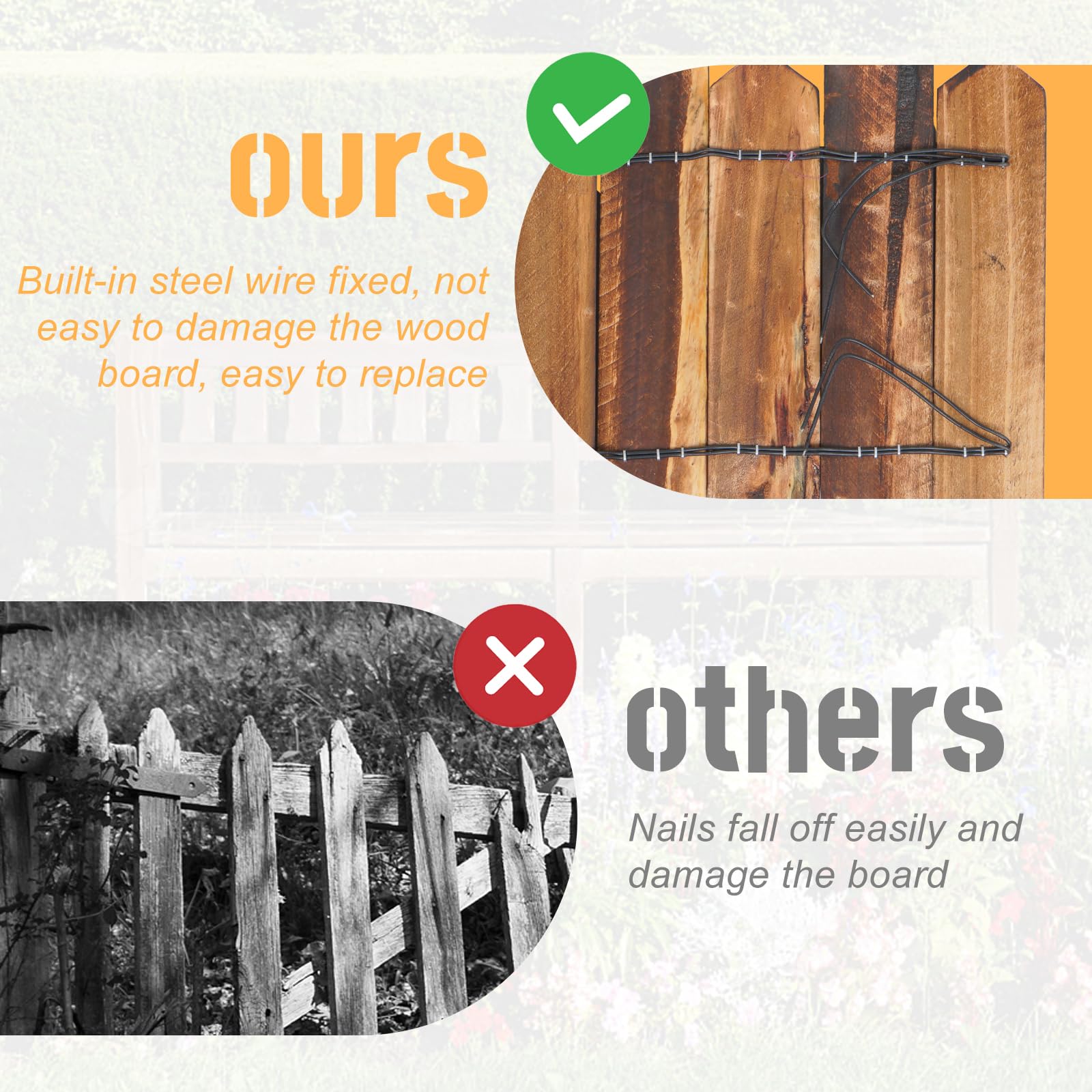 Snapklik.com : Wooden Fence Edging, Garden Fencing Border, Wood ...