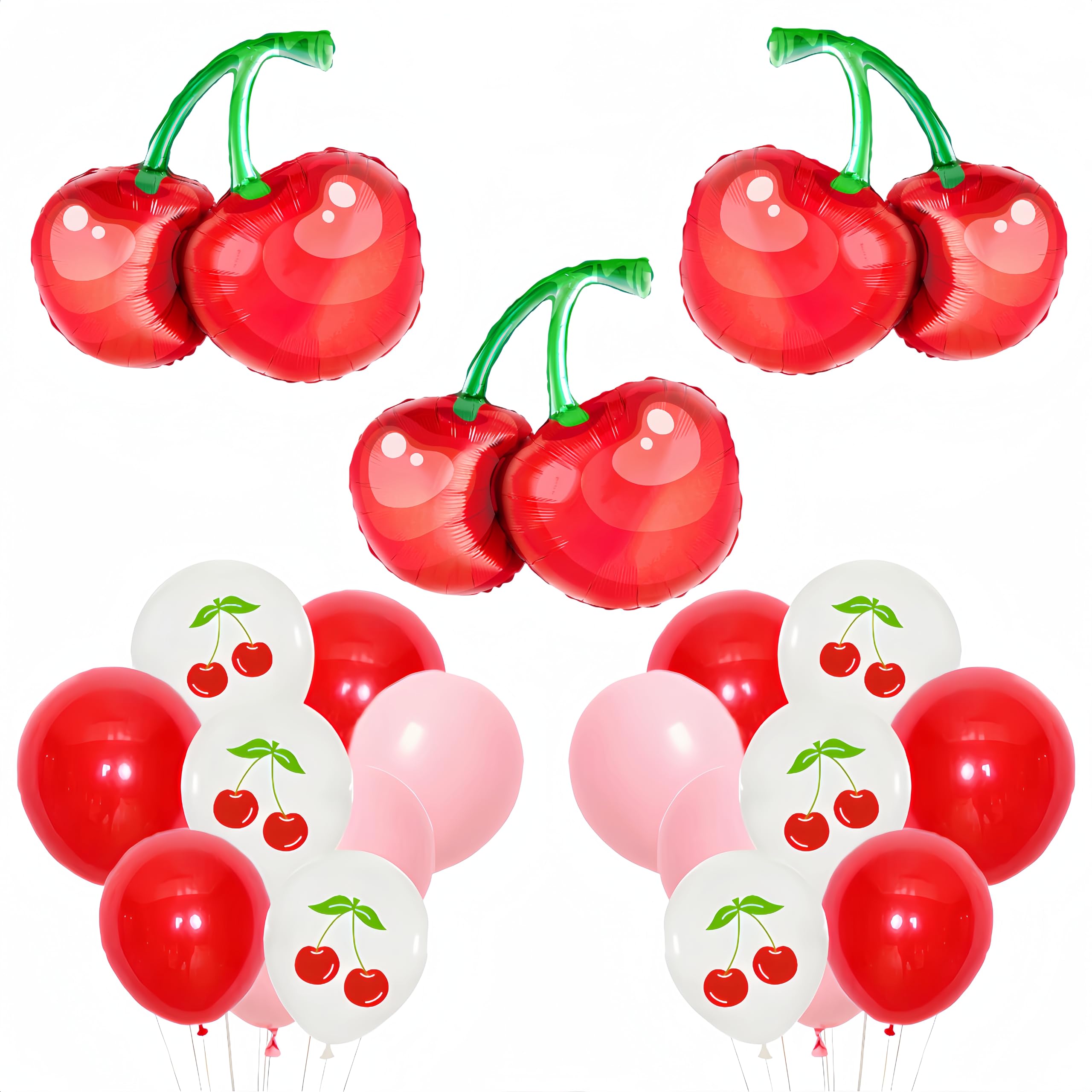 Amazon.com: 21Pcs Cherry Balloons for Valentine's Day/Cherry Birthday ...