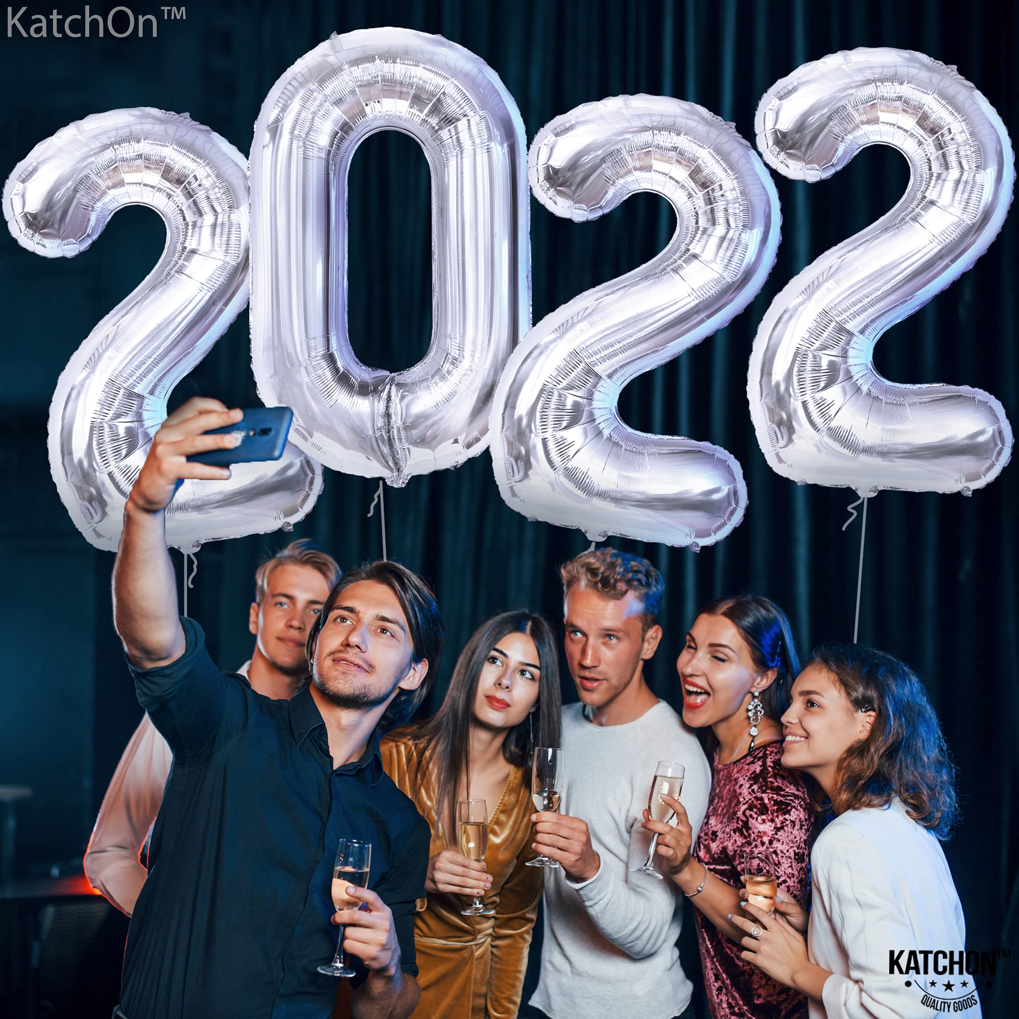 Huge, 2022 Balloons Silver, 40 Inch - New Years Eve Party Supplies 2022 ...