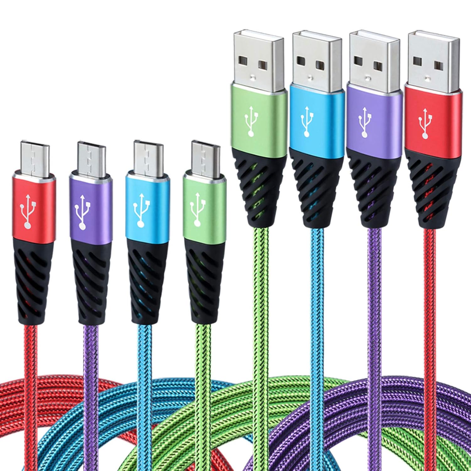 Amazon.com: Android Charger Cable Fast Charge,Nylon Braided Micro USB ...